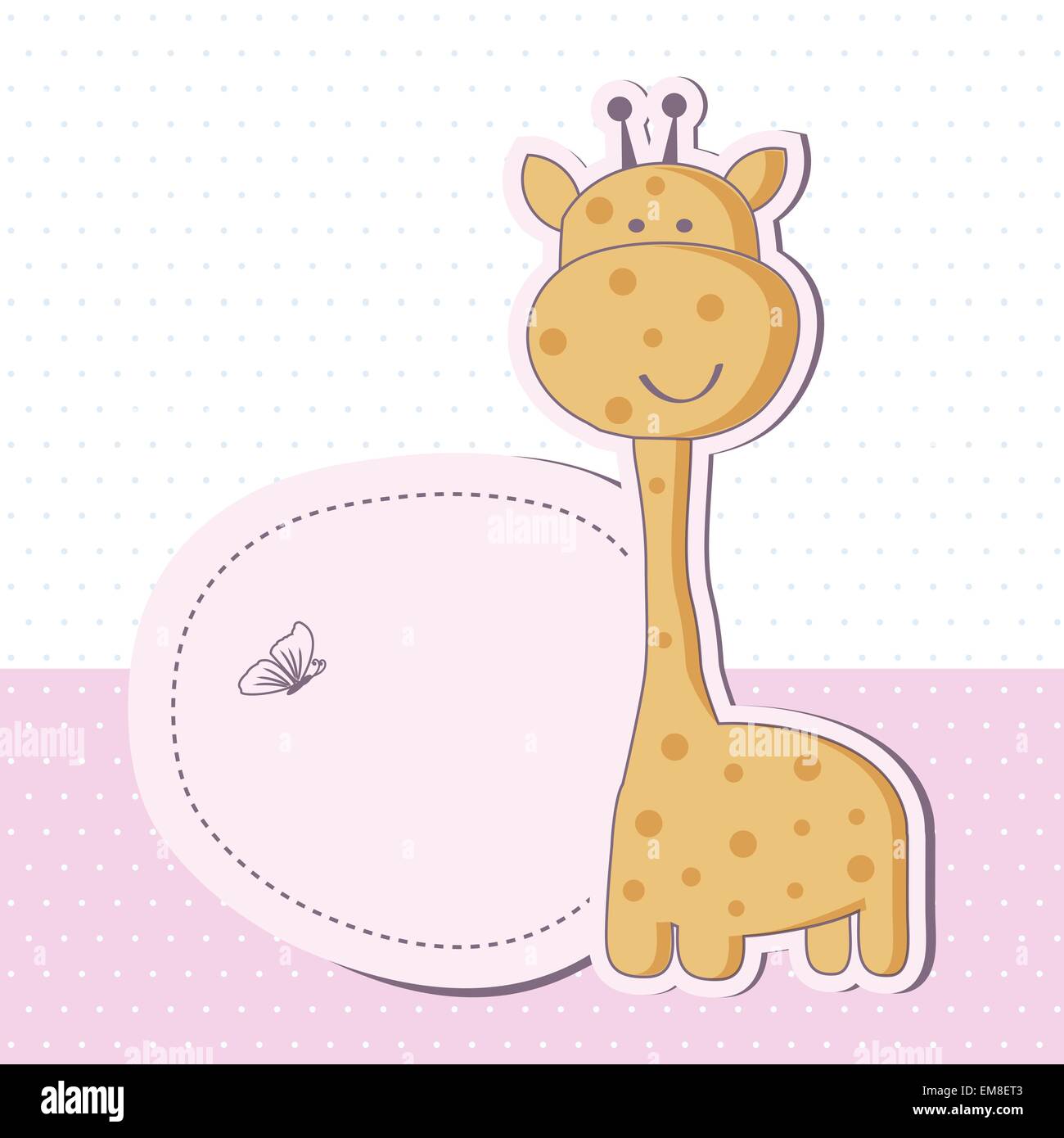 Baby girl shower card with cute giraffe Stock Vector Image & Art - Alamy