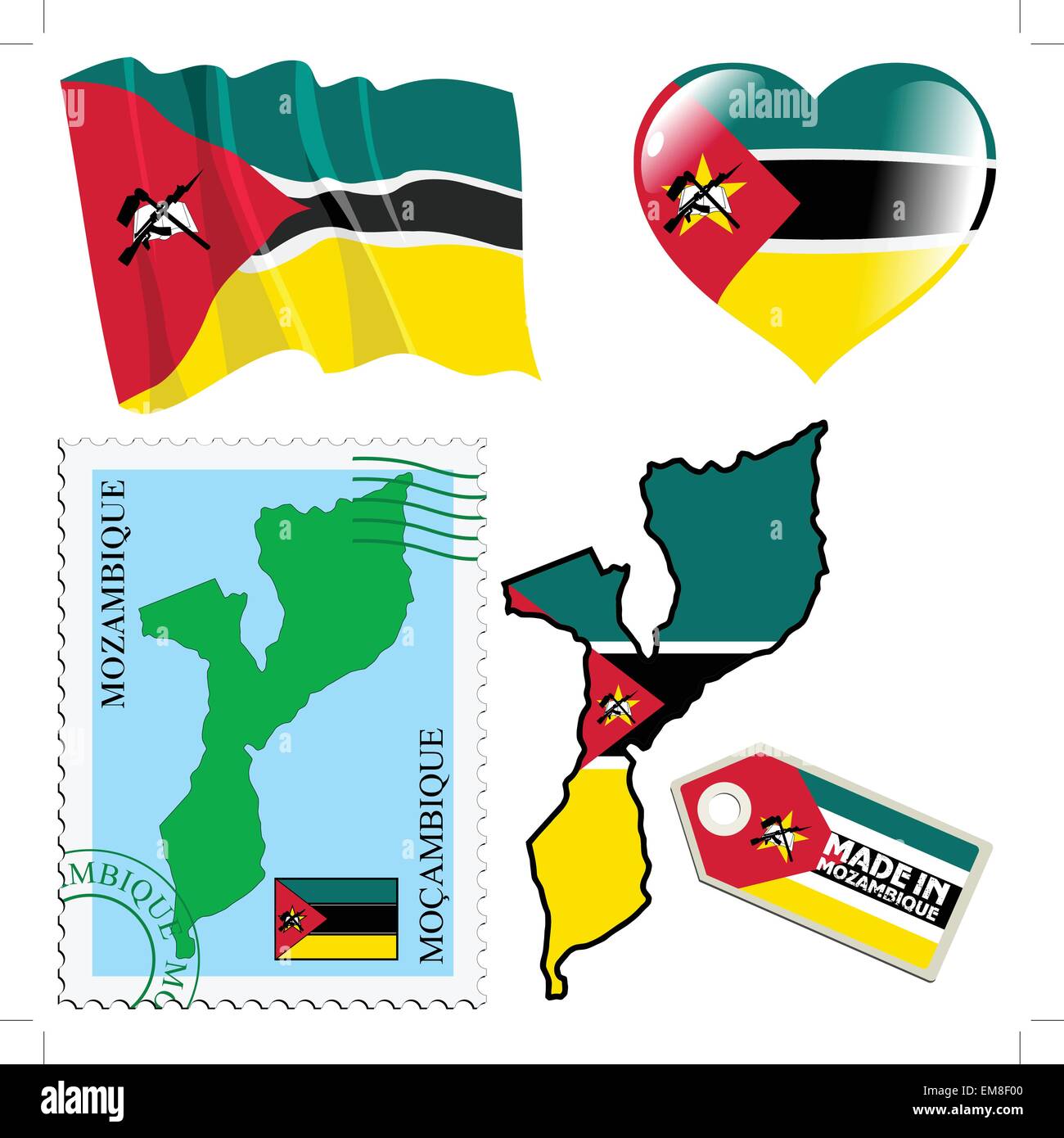 National symbols flag mozambique Stock Vector Images - Alamy