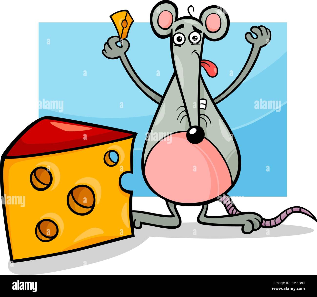 mouse with cheese cartoon illustration Stock Vector Image & Art - Alamy