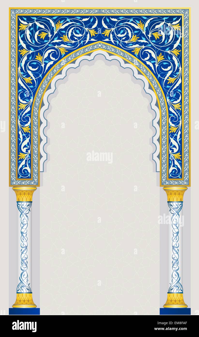 Gold and blue islamic art Stock Vector Images - Alamy