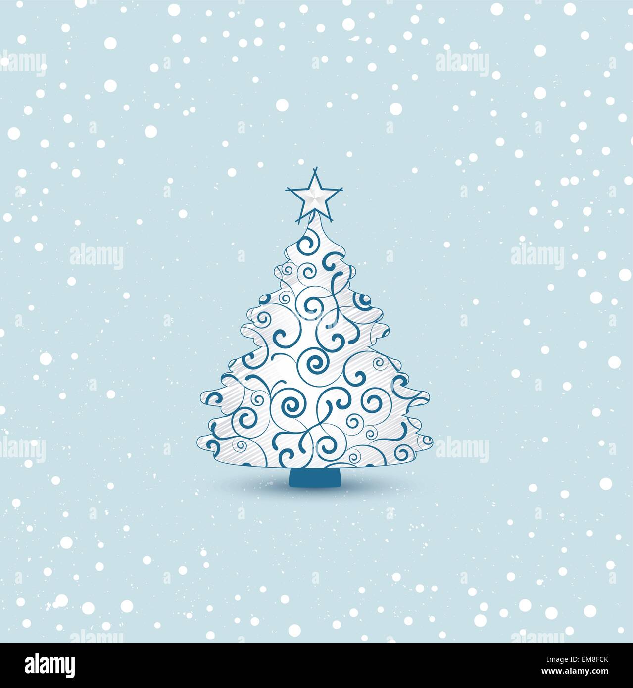 Elegant white silver christmas tree Stock Vector Images - Alamy