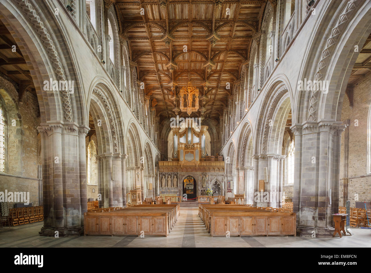 St Davids Cathedral Interior St Davids Pembrokeshire Wales Stock Photo ...
