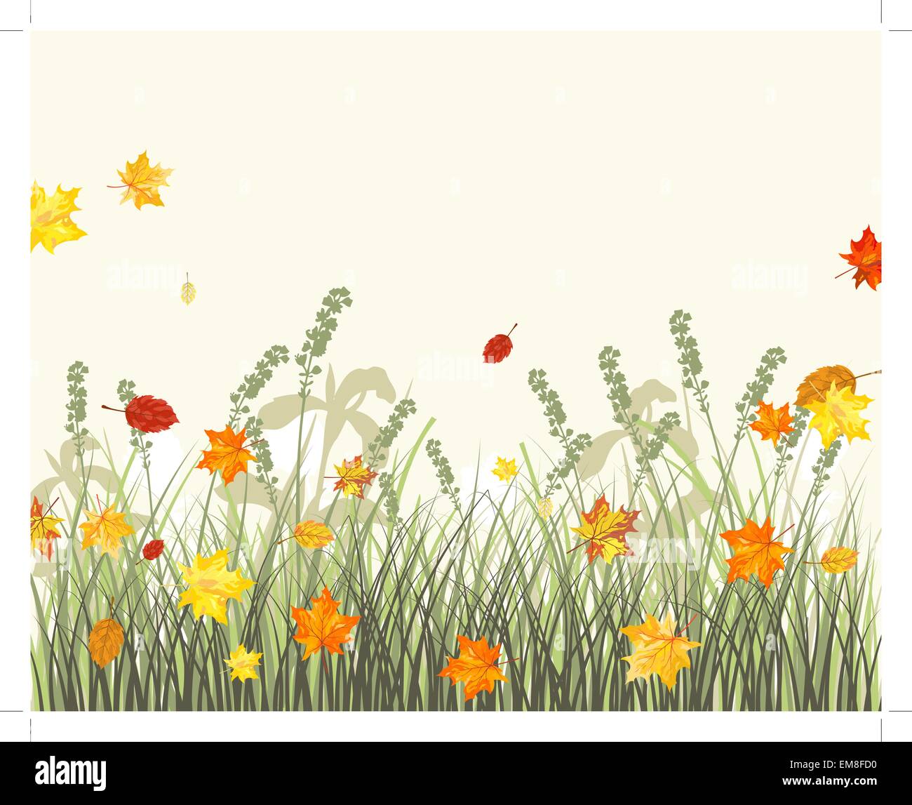 Garden lawn autumn leaves Stock Vector Images - Alamy