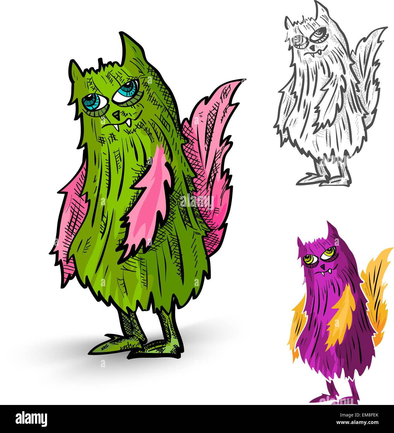 Halloween Monsters spooky isolated creatures set Stock Vector Image ...