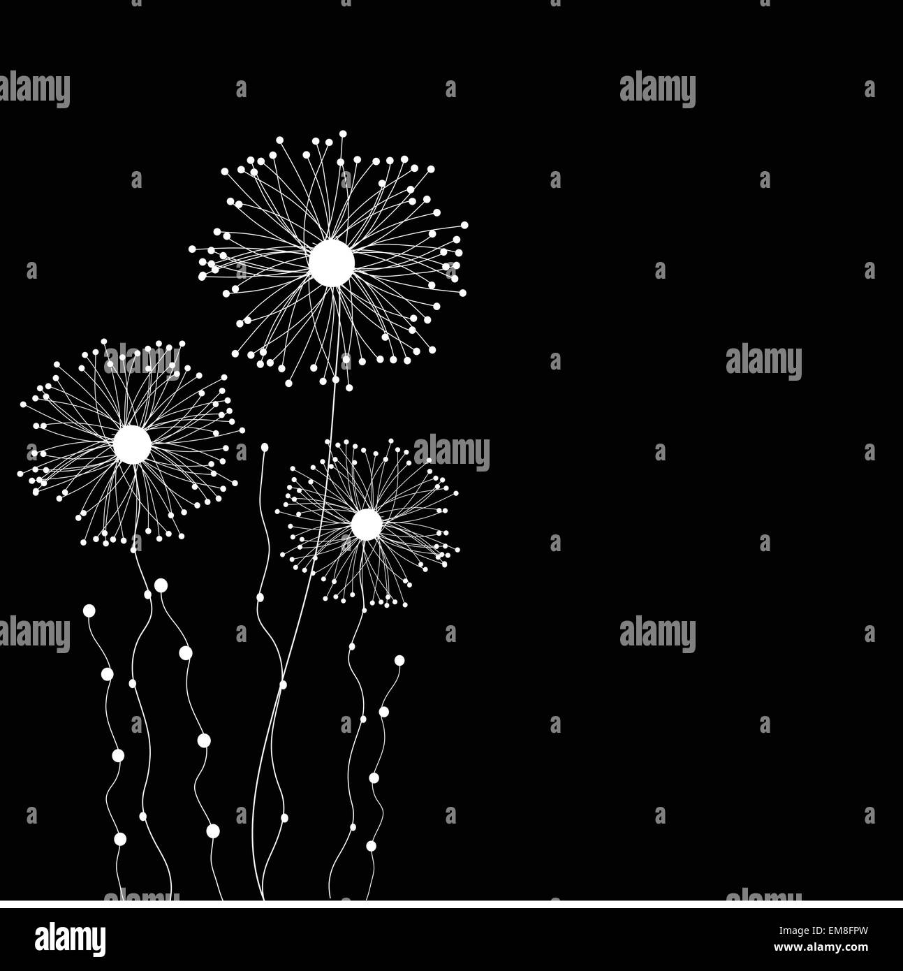 Vintage realistic flowers Black and White Stock Photos & Images - Alamy