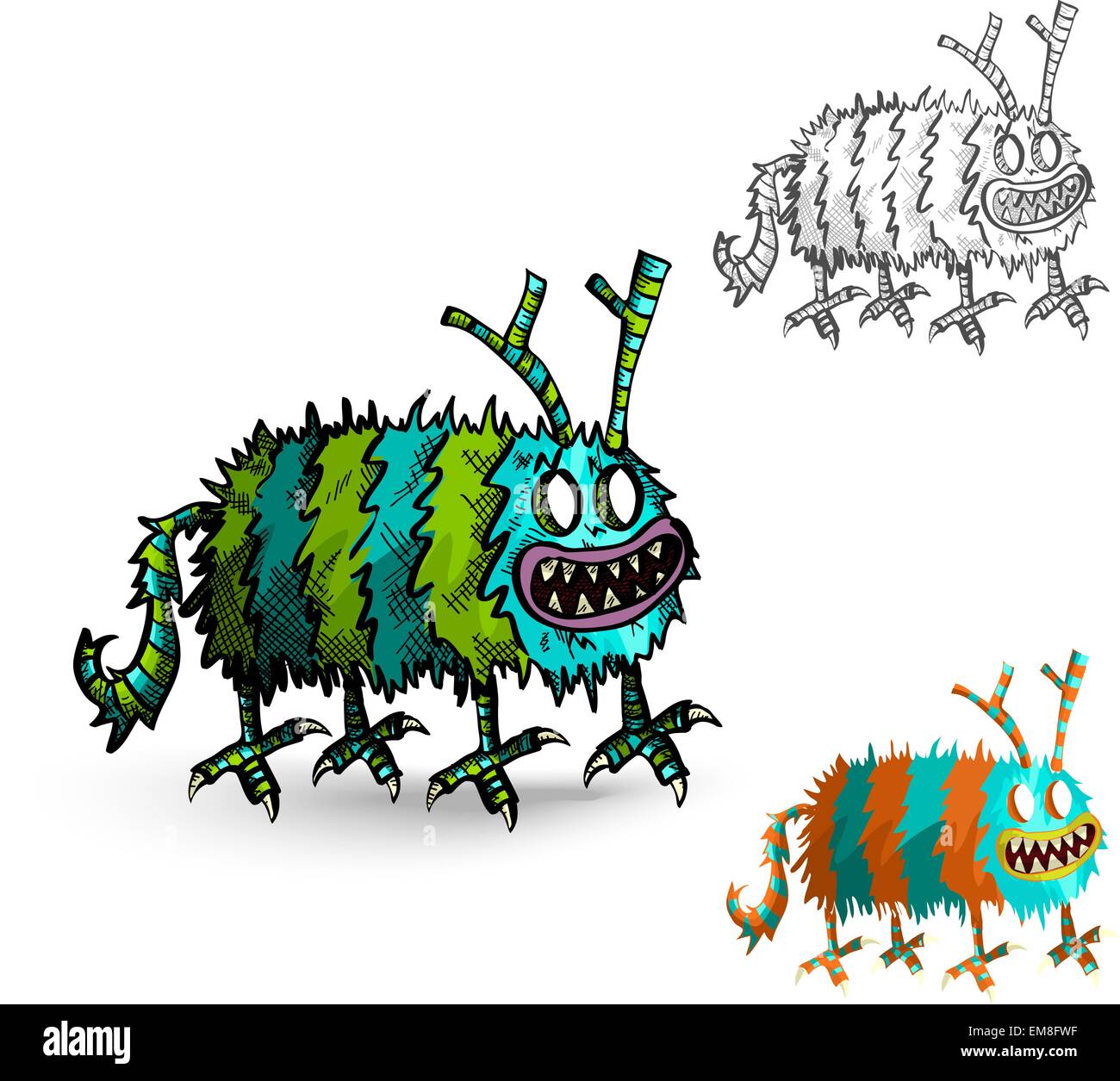 Halloween Monsters spooky isolated creatures set Stock Vector Image ...