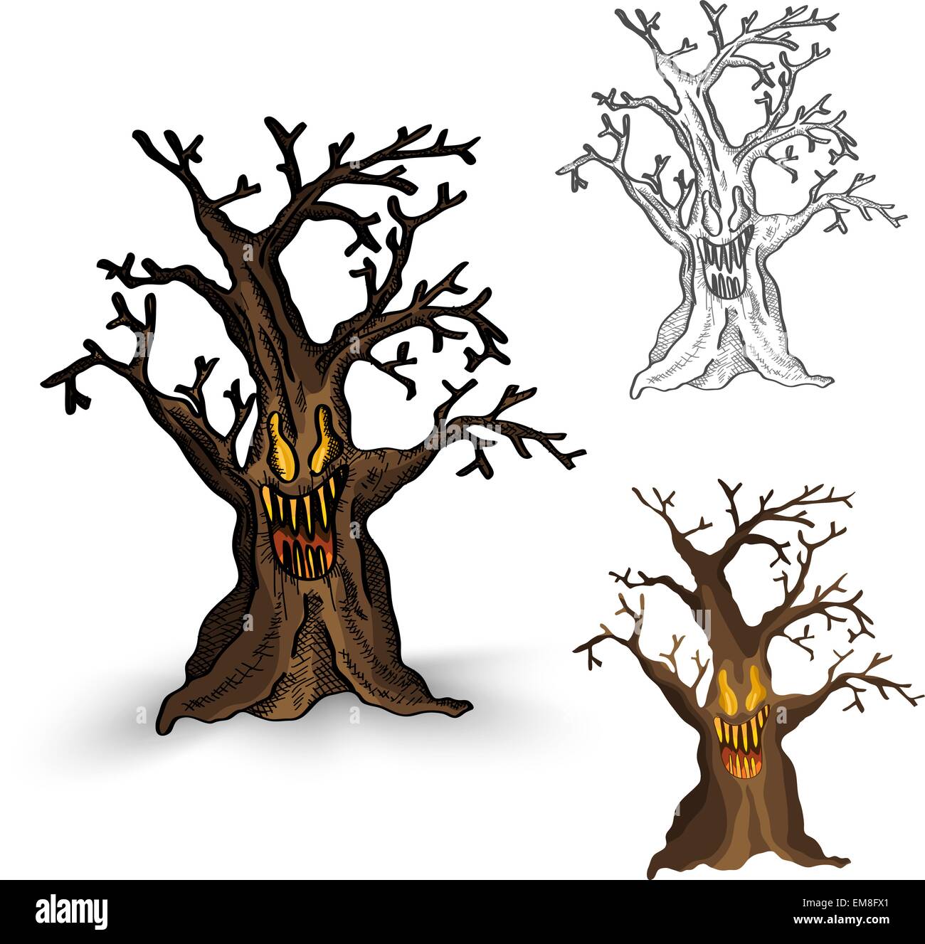 Halloween scary tree silhouette isolated Stock Vector Images - Alamy