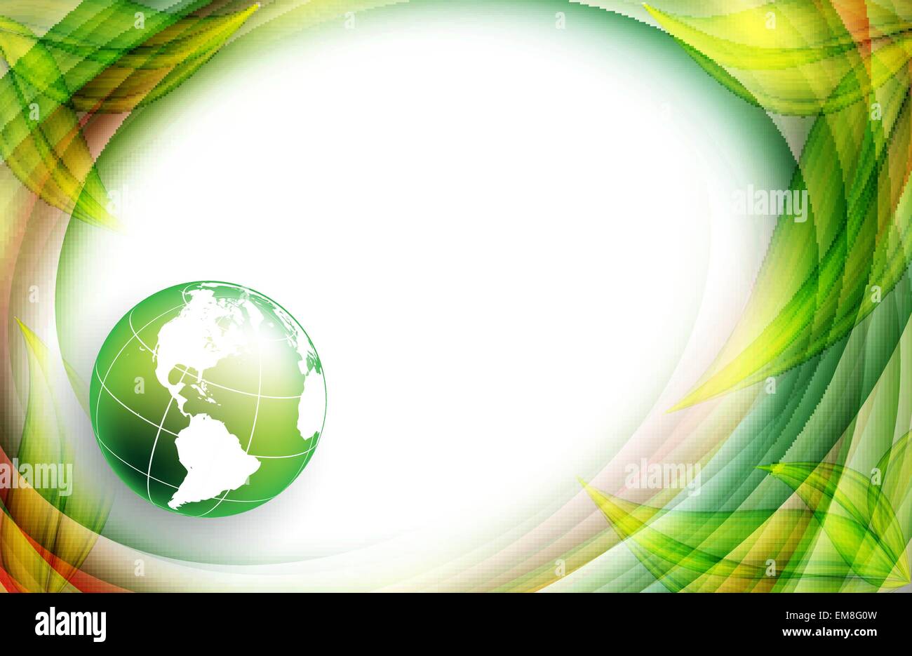 floral environmental vector frame with globe Stock Vector Image & Art ...