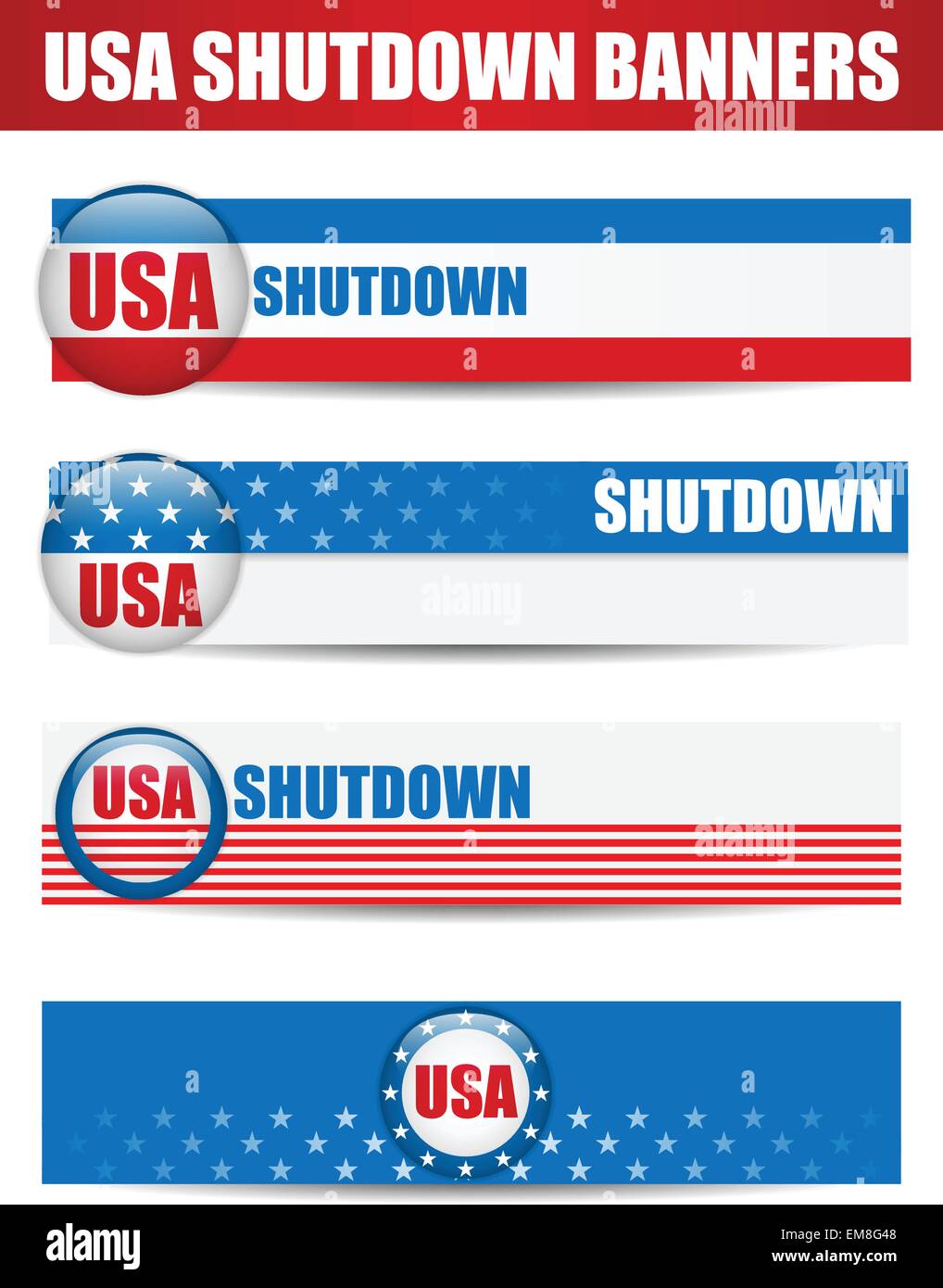 Government Shutdown USA Closed Banners Stock Vector Image & Art - Alamy
