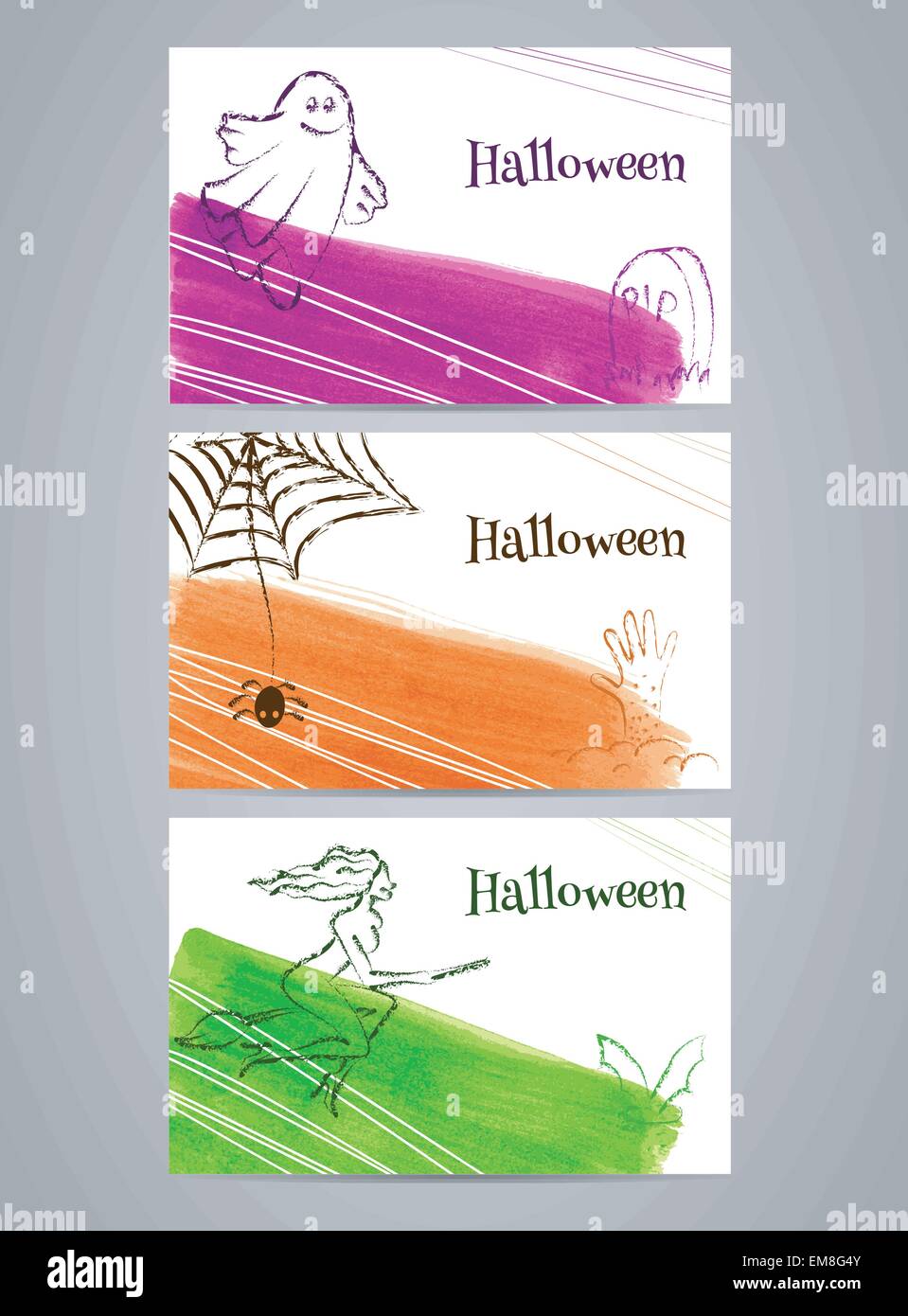 Watercolor halloween Stock Vector Images - Alamy