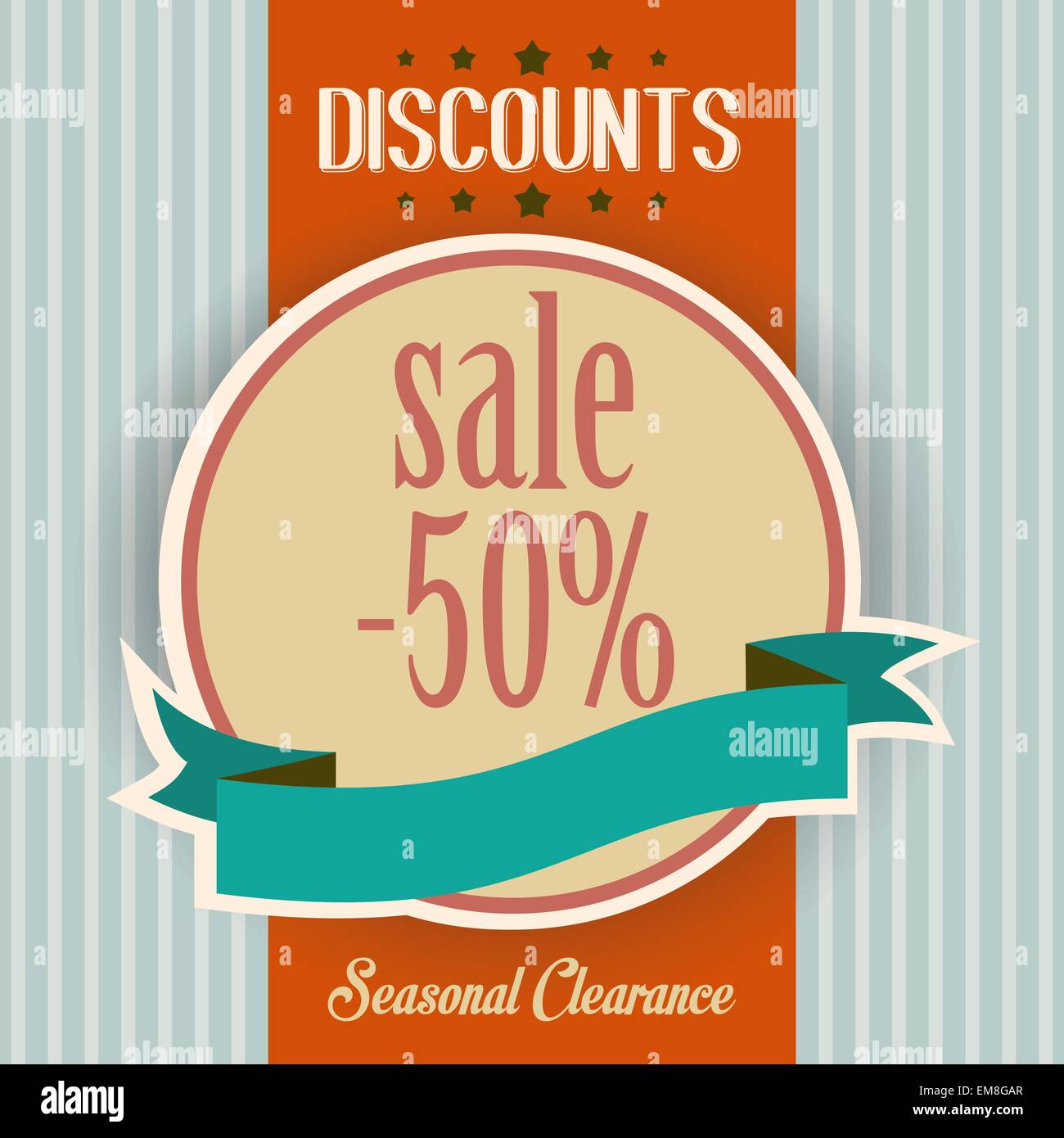 discounts retro poster Stock Vector Image & Art - Alamy