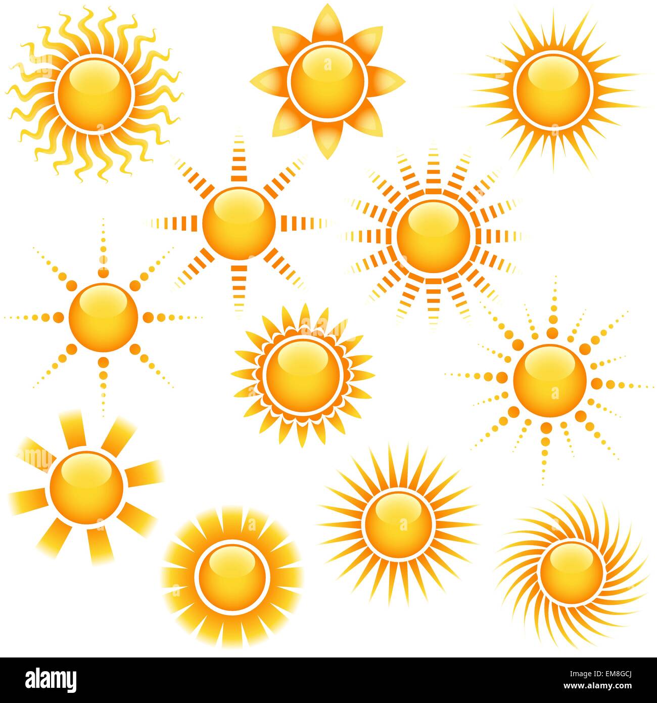 Sun Icons Collection Stock Vector Image & Art - Alamy