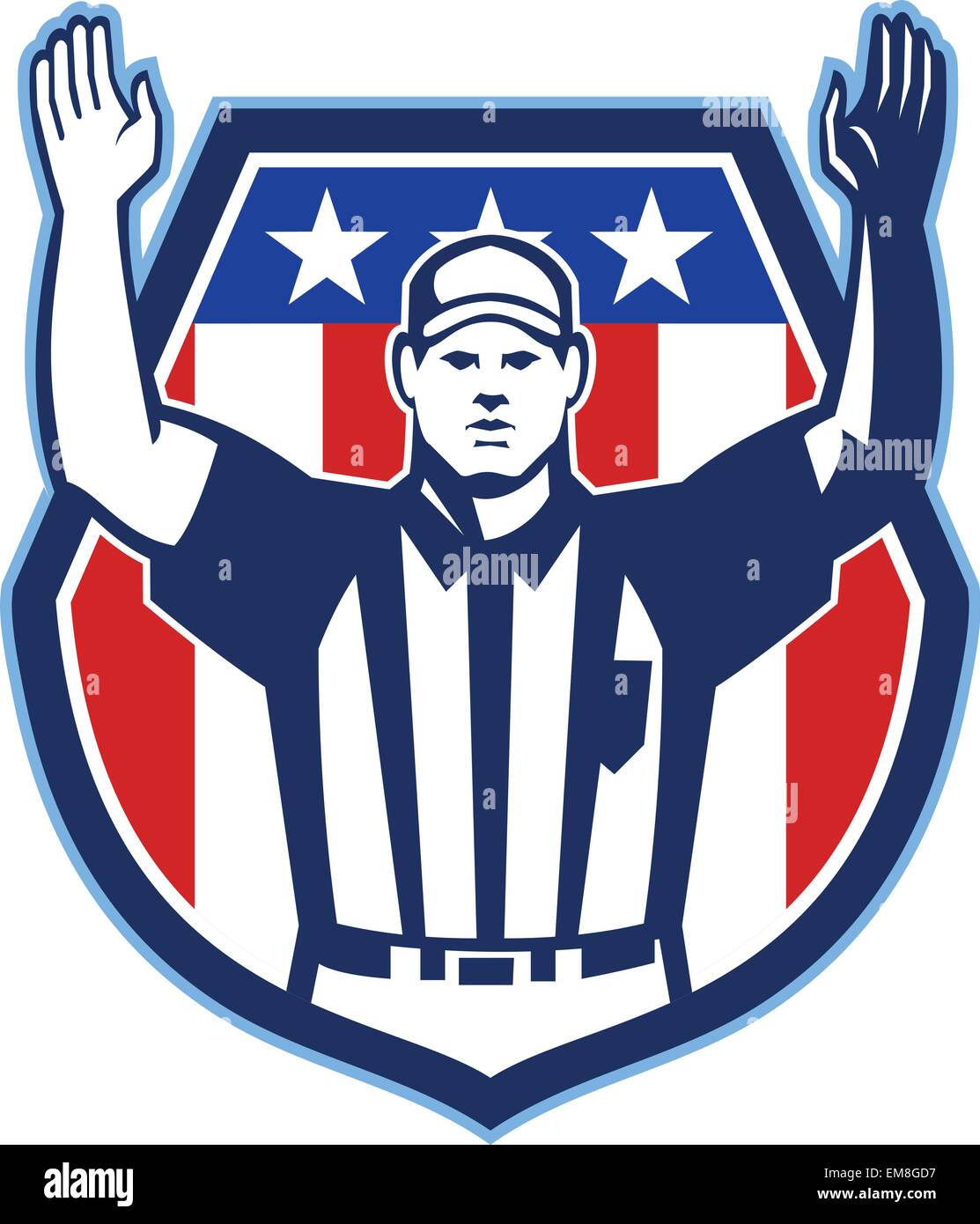 Nfl Referee Logo Referee Football Silhouette Black And White Stock