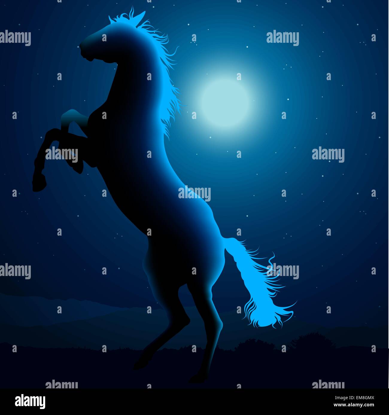 Blue moon wallpaper Stock Vector Images - Alamy