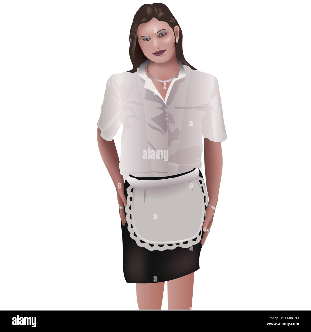Hotel waitress Stock Vector Images - Alamy