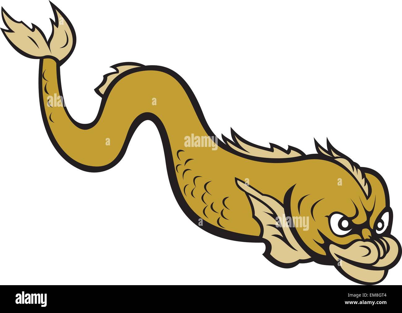 Eel cartoon illustration Stock Vector Images - Alamy