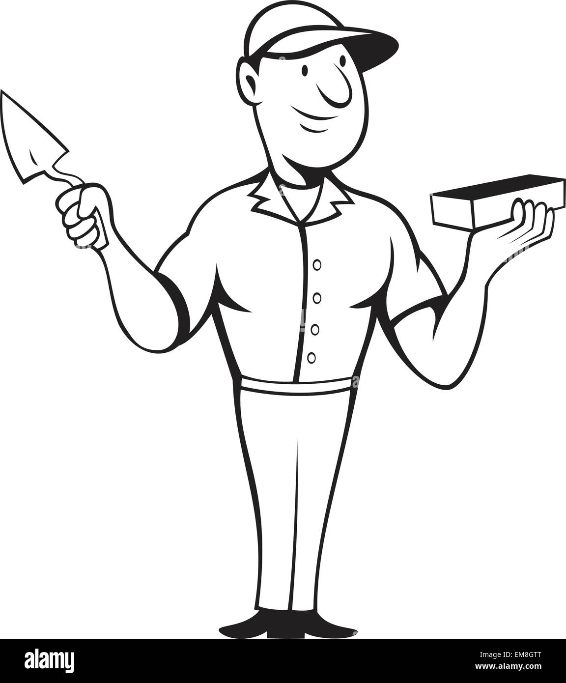 bricklayer mason standing Stock Vector Image & Art - Alamy