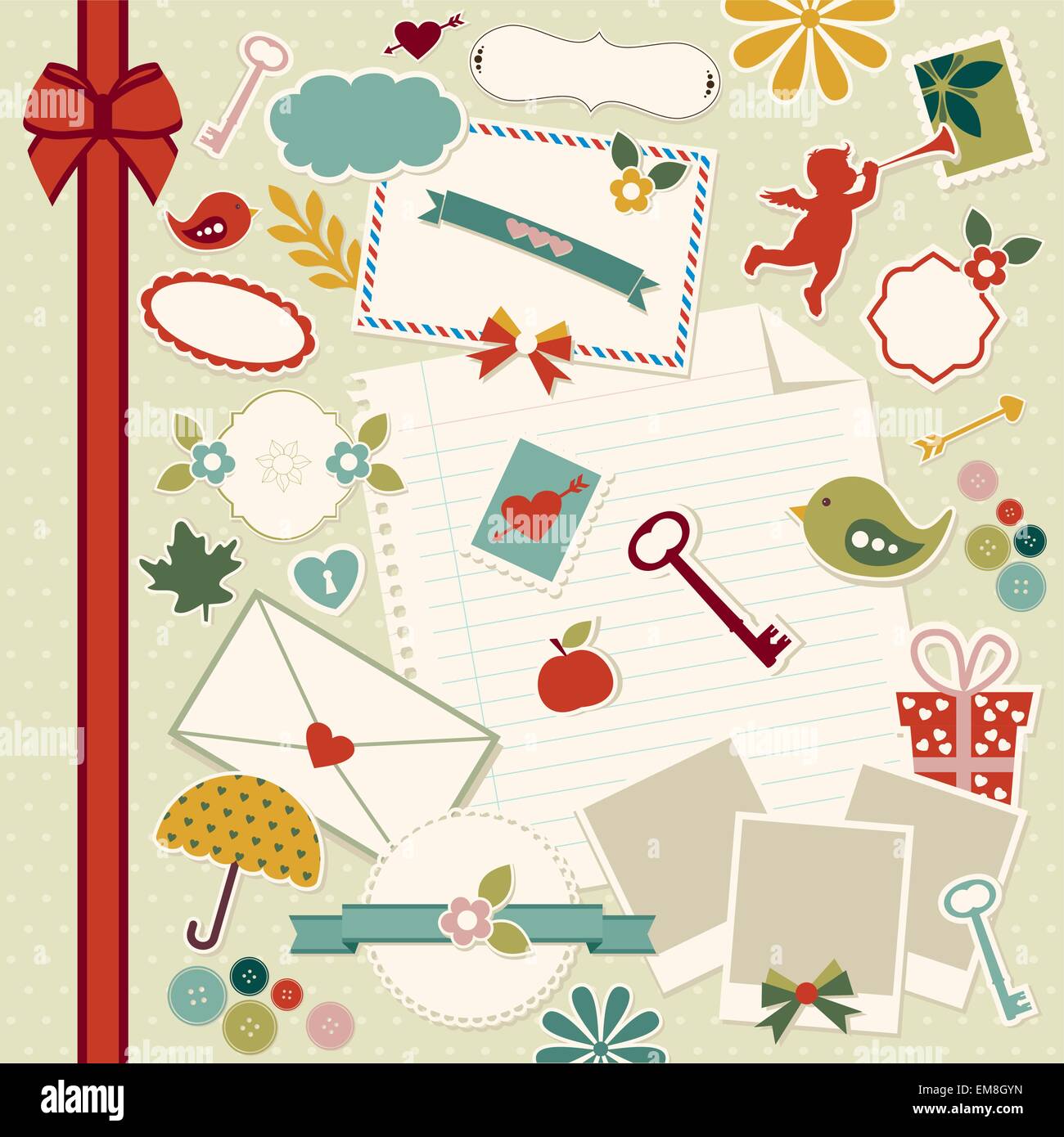 Beautiful scrapbook paper hi-res stock photography and images - Alamy