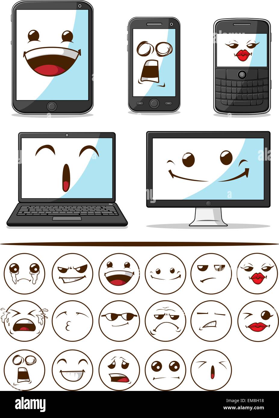 Funny computer illustration Stock Vector Images - Alamy