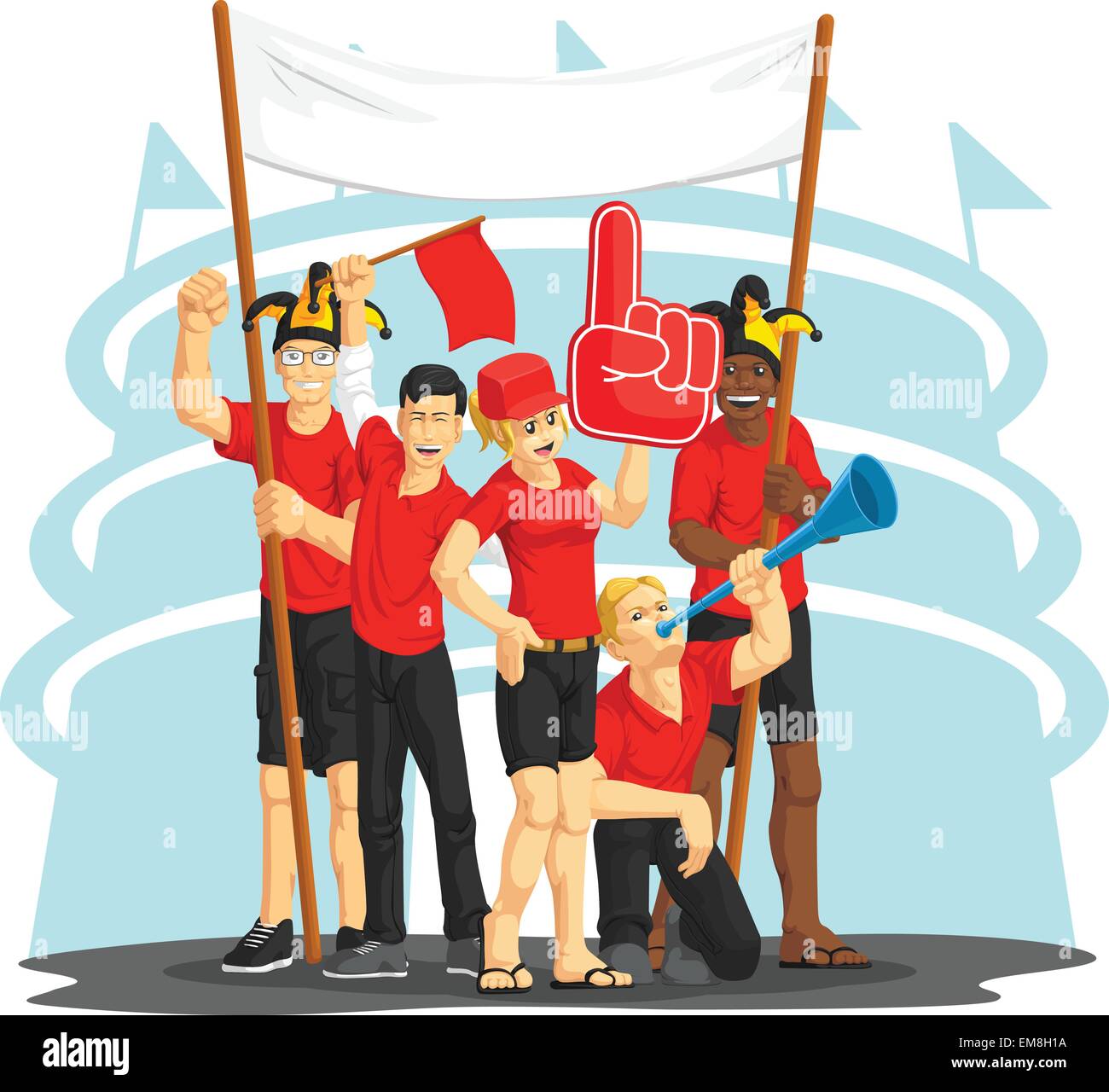 American football fans cheering Stock Vector Images - Alamy