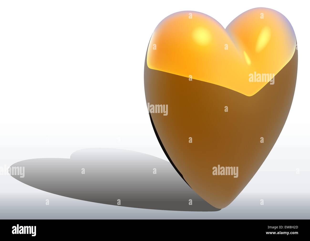 Gold heart illustration Stock Vector Images - Alamy