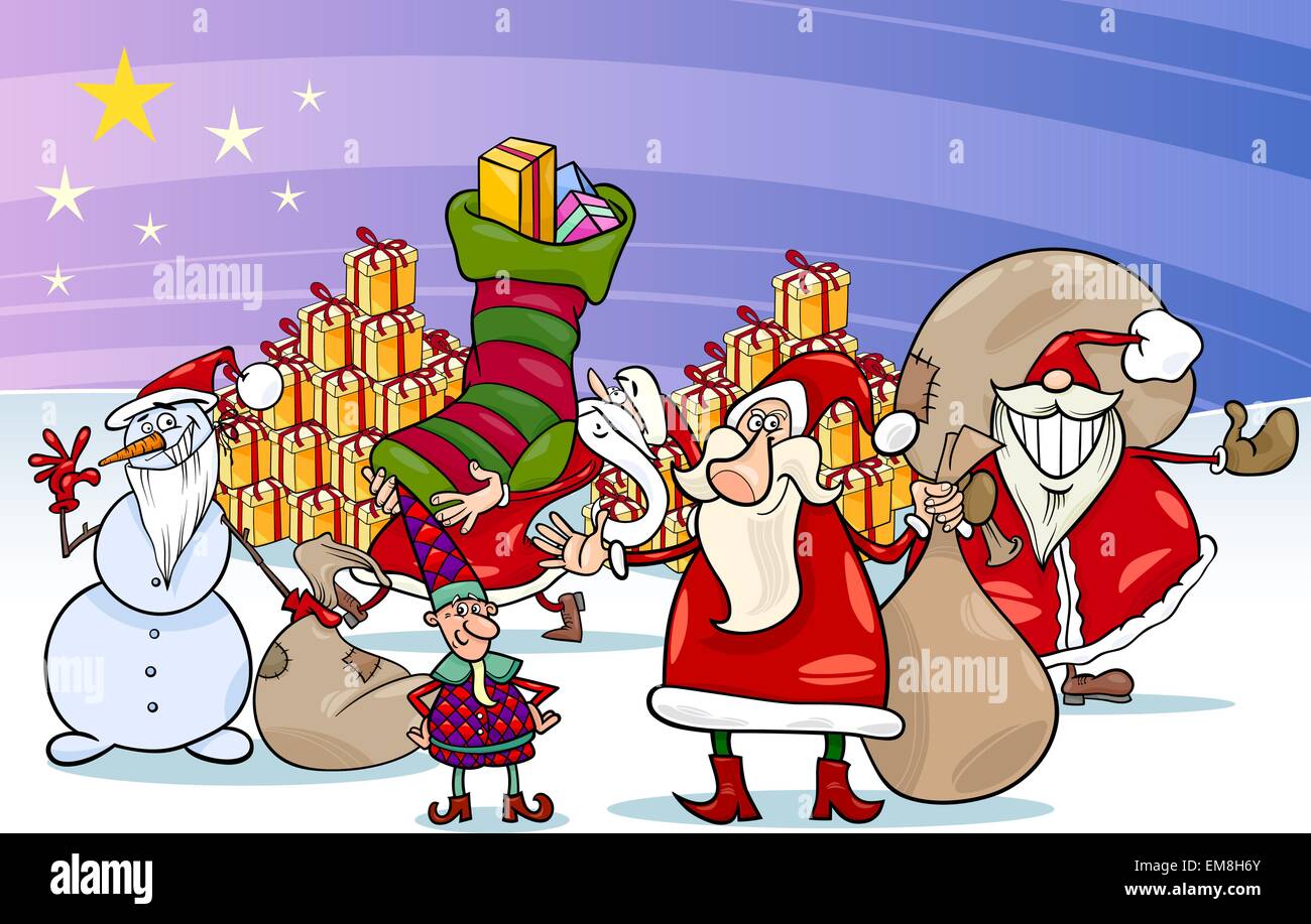 Group christmas presents Stock Vector Images - Alamy