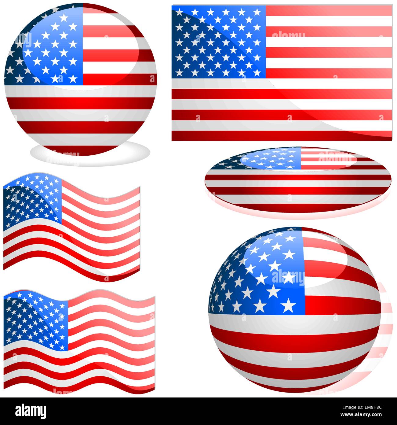 Flags united states waving Stock Vector Images - Alamy