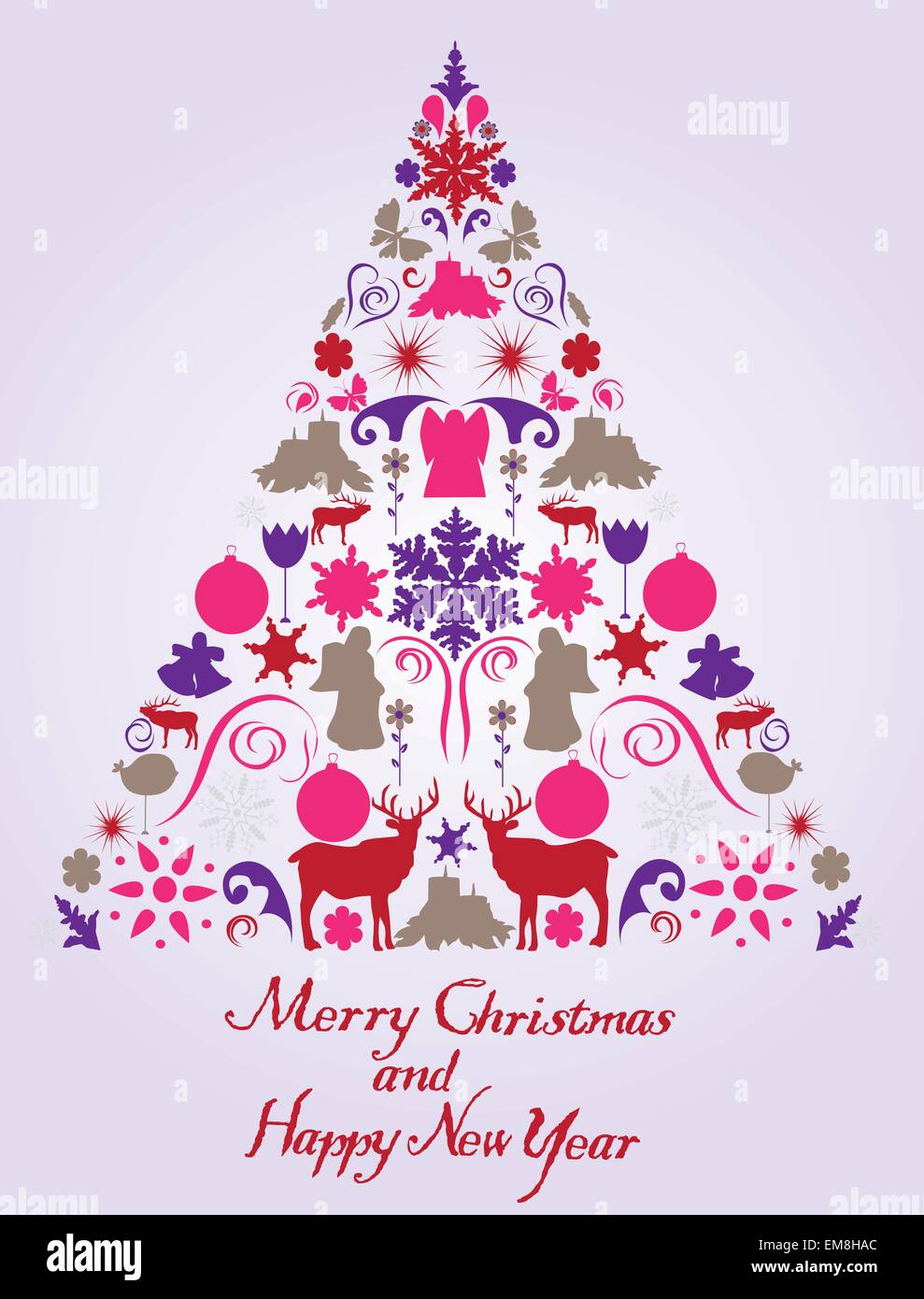 Elements christmas tree white Stock Vector Images - Alamy