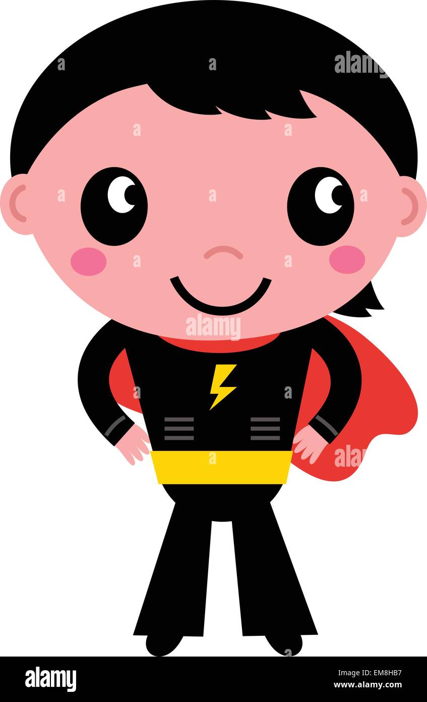 Little cute superhero boy isolated on white Stock Vector Image & Art ...