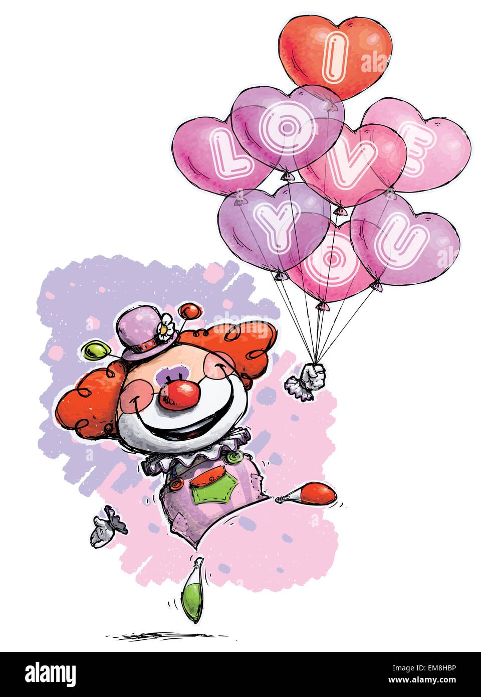 Pink heart balloons happy Cut Out Stock Images & Pictures - Alamy