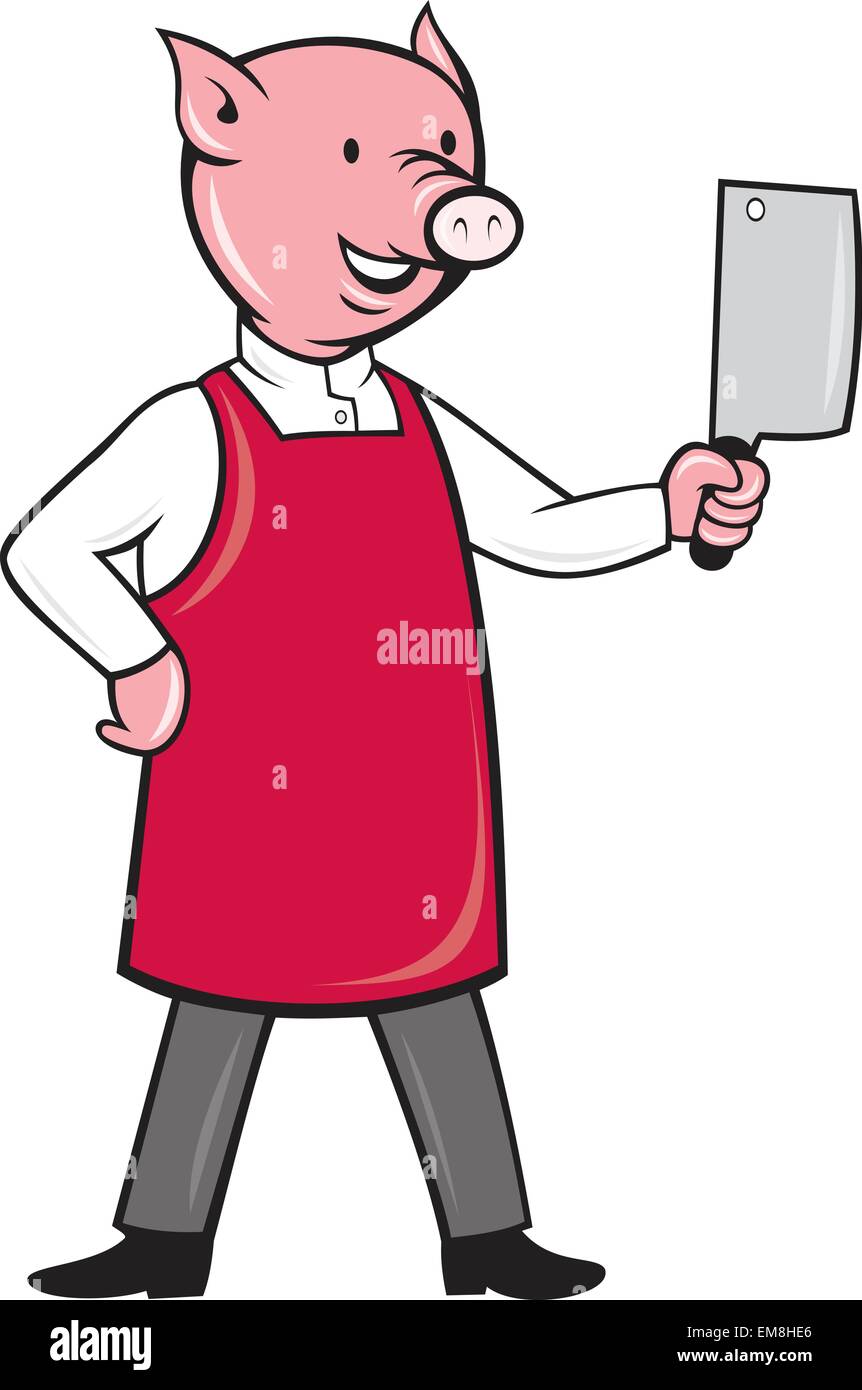 Illustration butcher meat cleaver Stock Vector Images - Alamy
