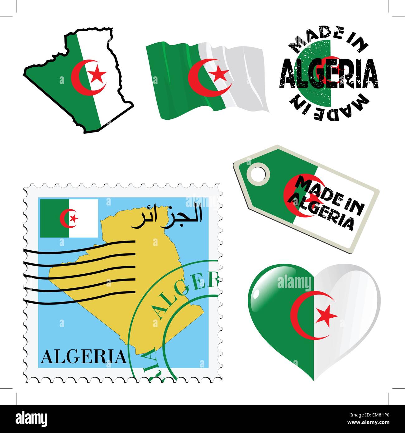 national colours of Algeria Stock Vector Image & Art - Alamy