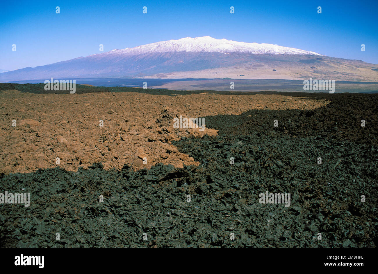 Hawaii, Big Island, View Of Mauna Kea From Mauna Loa Stock Photo - Alamy