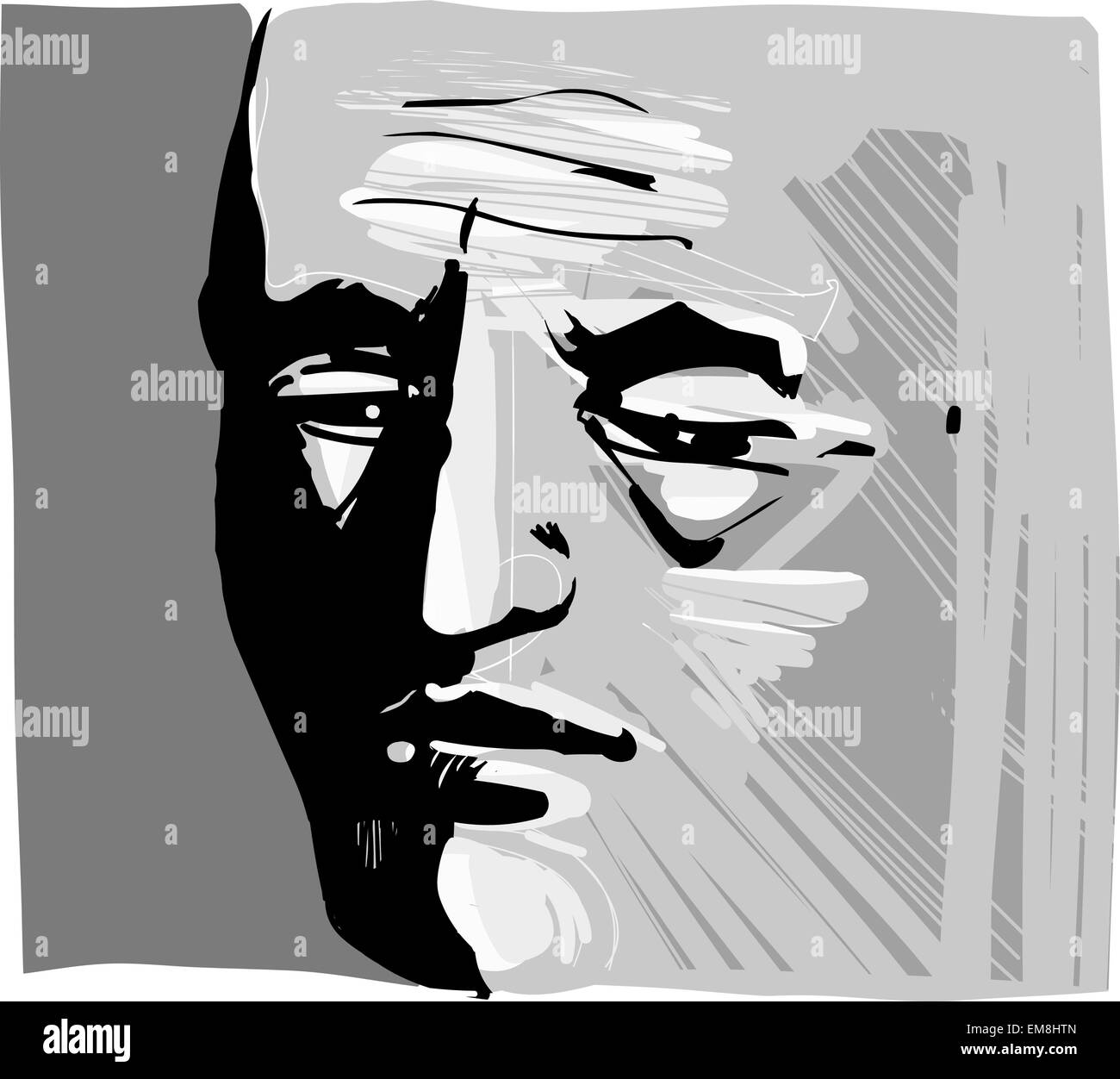 man face artistic drawing illustration Stock Vector Image & Art - Alamy