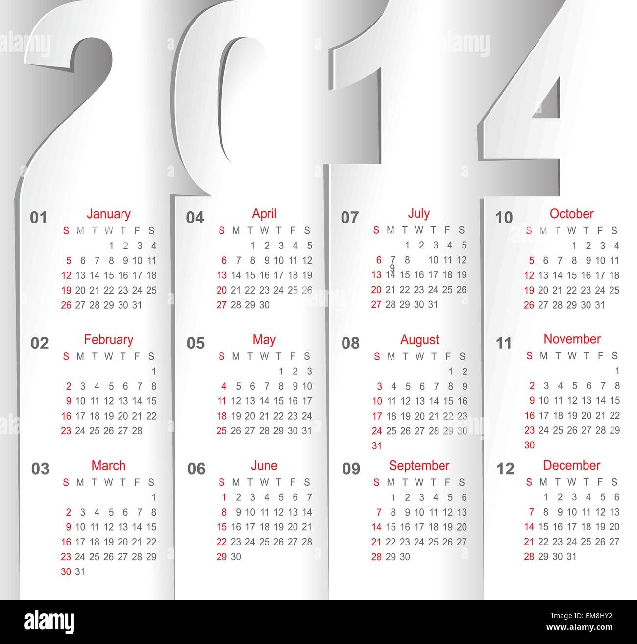 Black and white calendar Stock Vector Images - Alamy