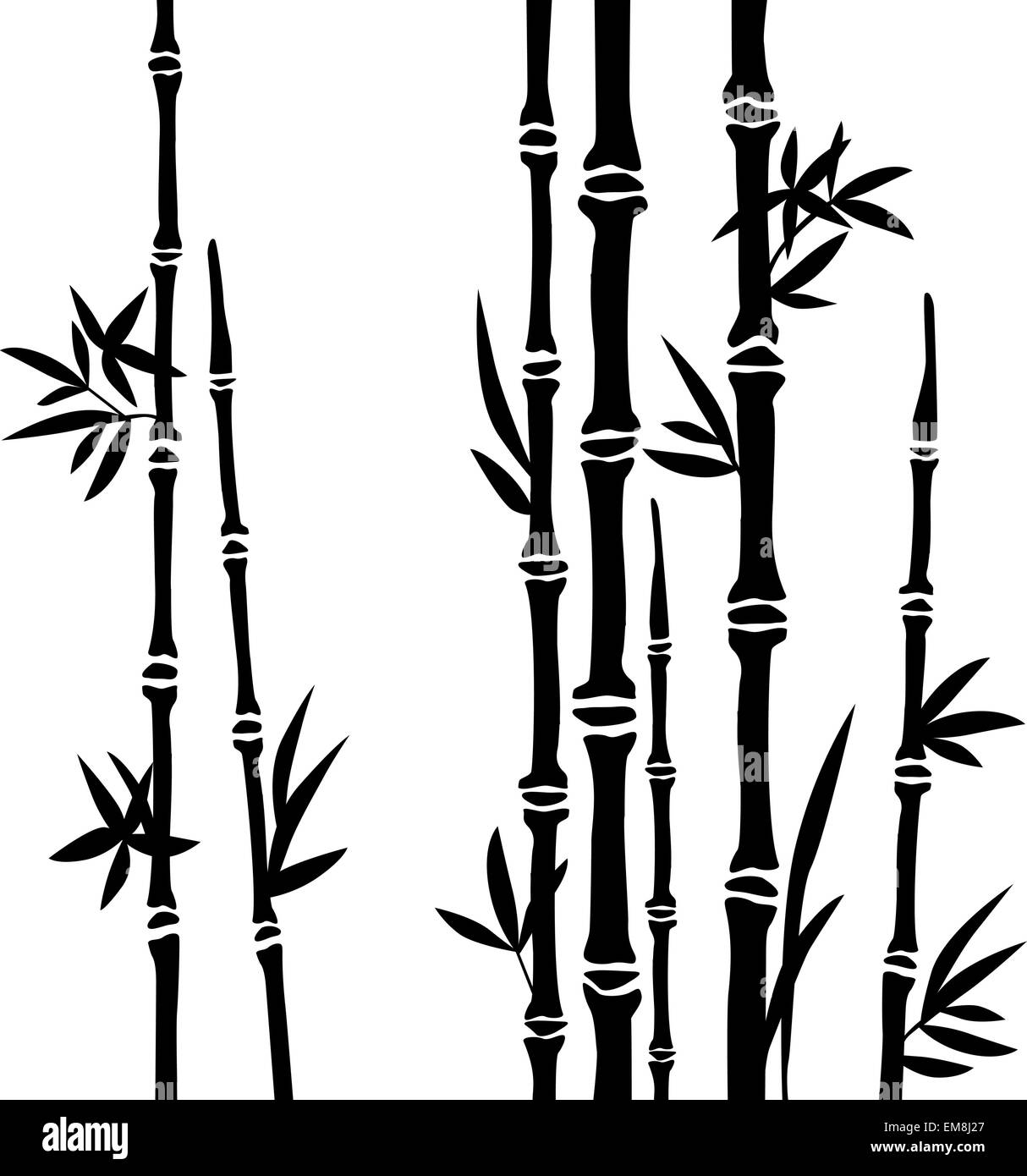 Bamboo branches isolated on the white background. Vector Stock Vector ...