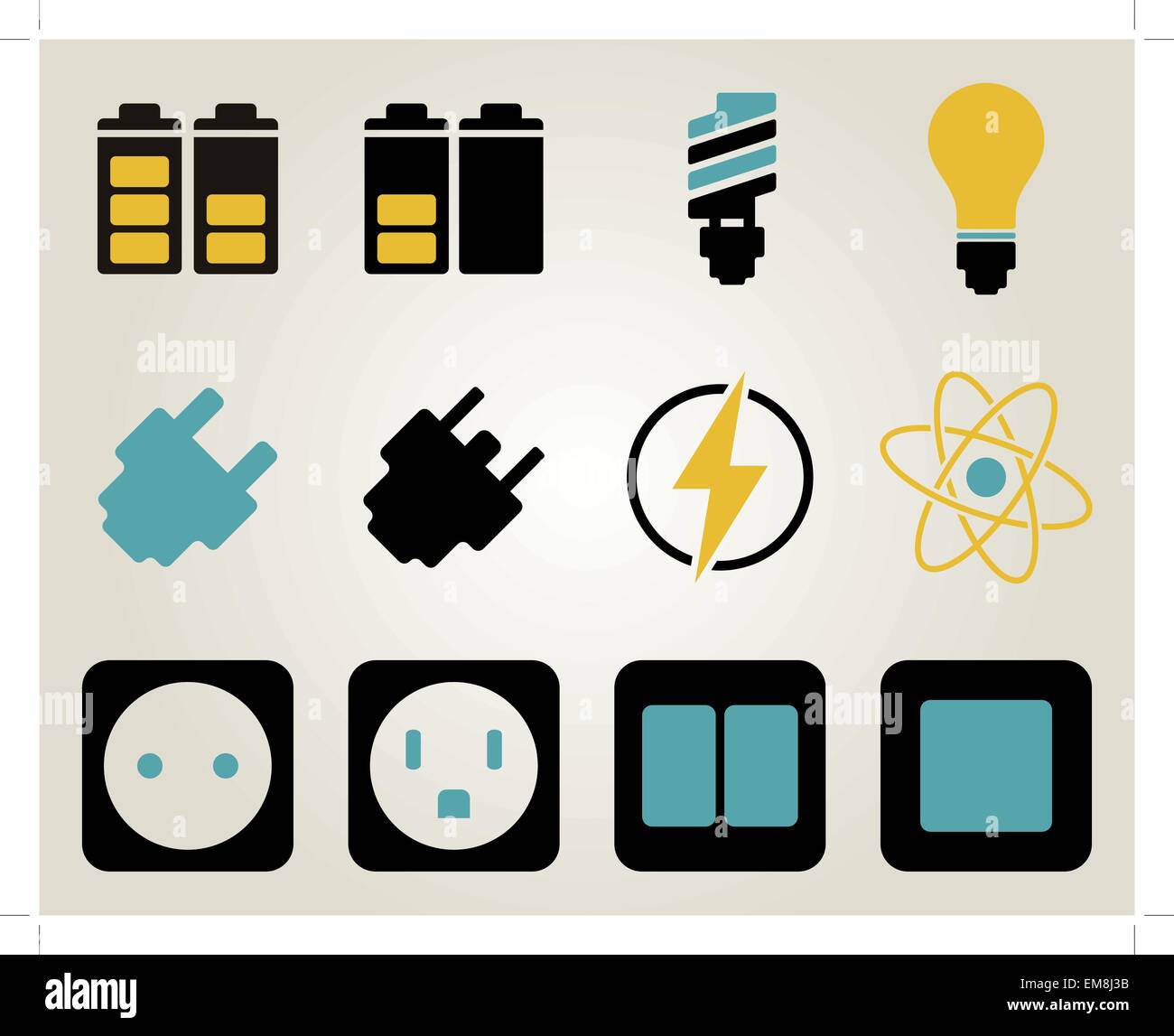 Electricity and energy icon set Stock Vector Image & Art - Alamy