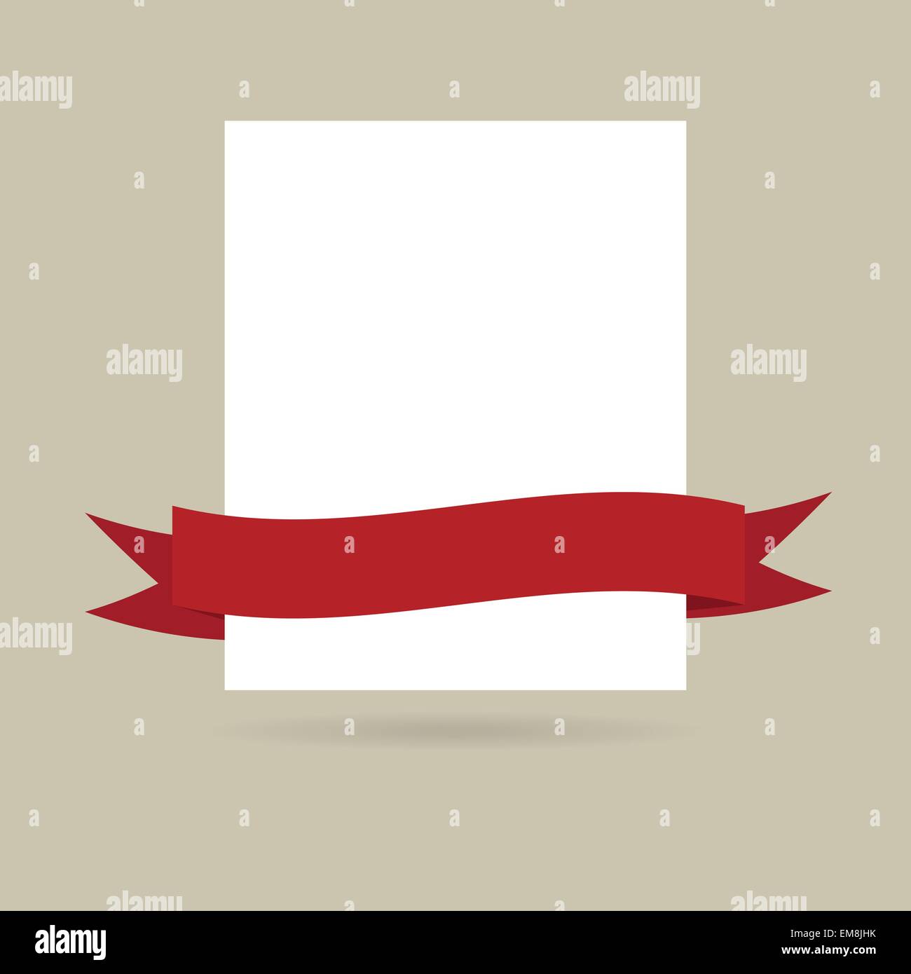 Note paper with red banner. Vector illustration for your design Stock ...
