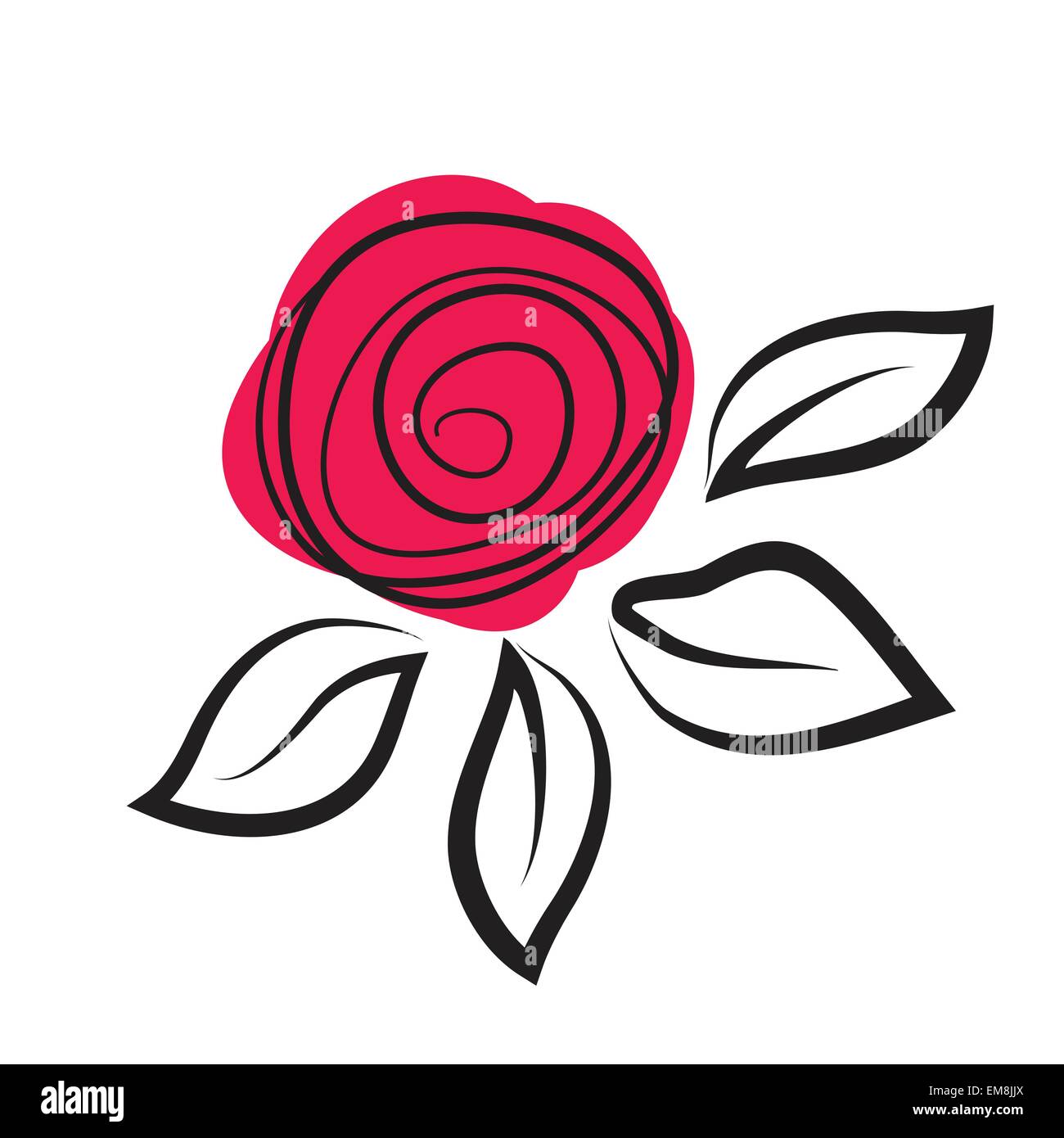 Abstract pink rose flower Stock Vector Images - Alamy