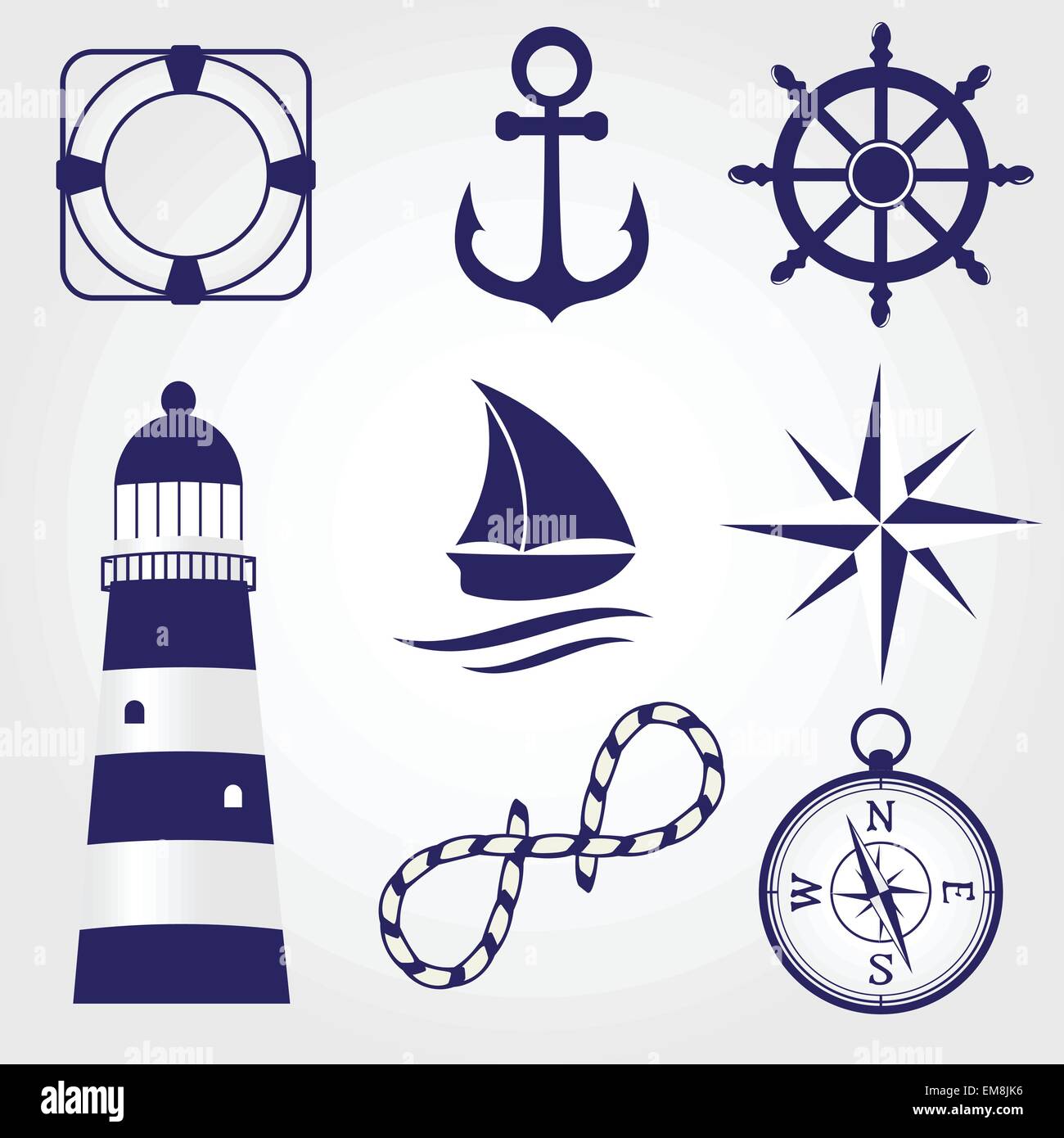 Ship anchor lifebuoy marine Stock Vector Images - Alamy