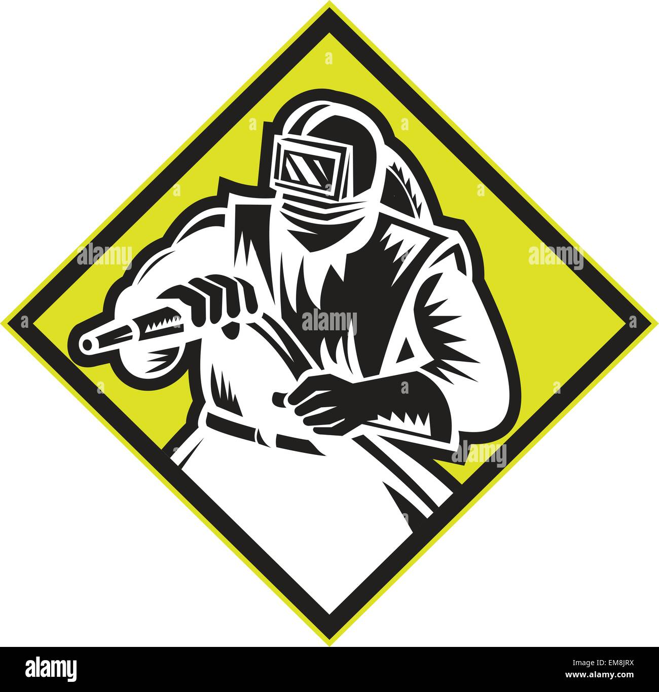 Sandblaster Sandblasting Diamond Retro Stock Vector Image & Art - Alamy