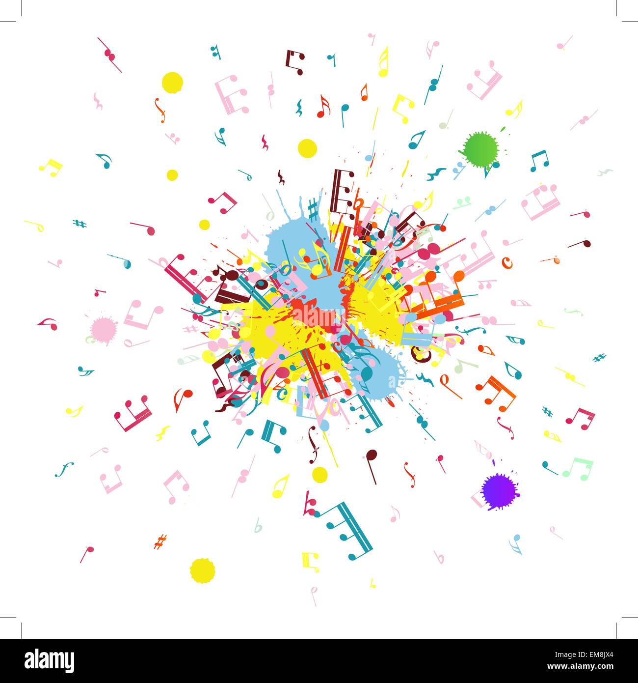 Musical background notes flying hi-res stock photography and images - Alamy