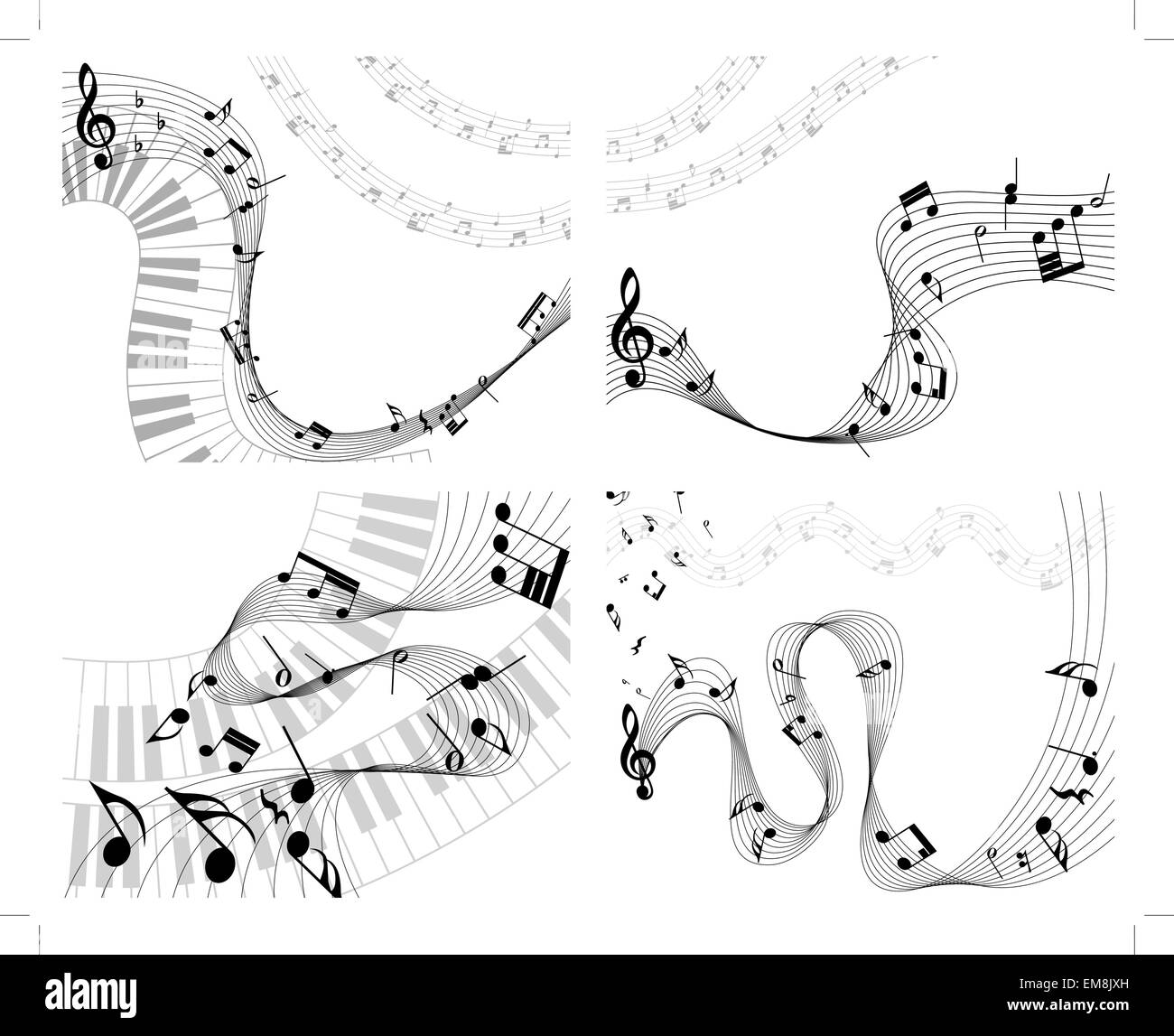 Musical note staff set Stock Vector Image & Art - Alamy