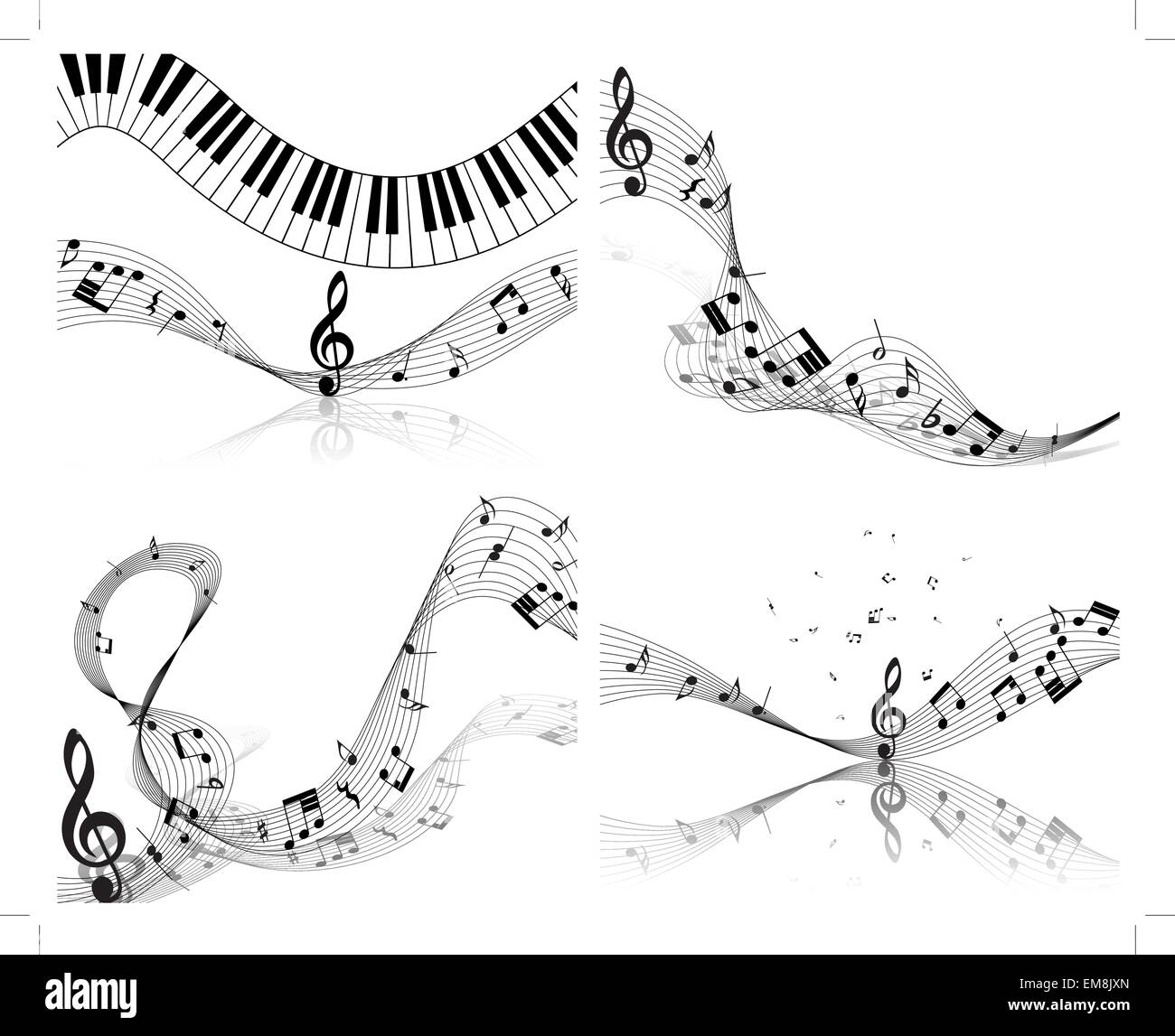 Musical note staff set Stock Vector Image & Art - Alamy