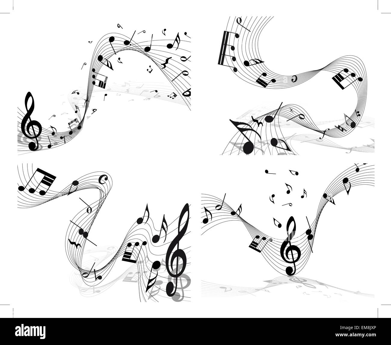 Musical note staff set Stock Vector Image & Art - Alamy