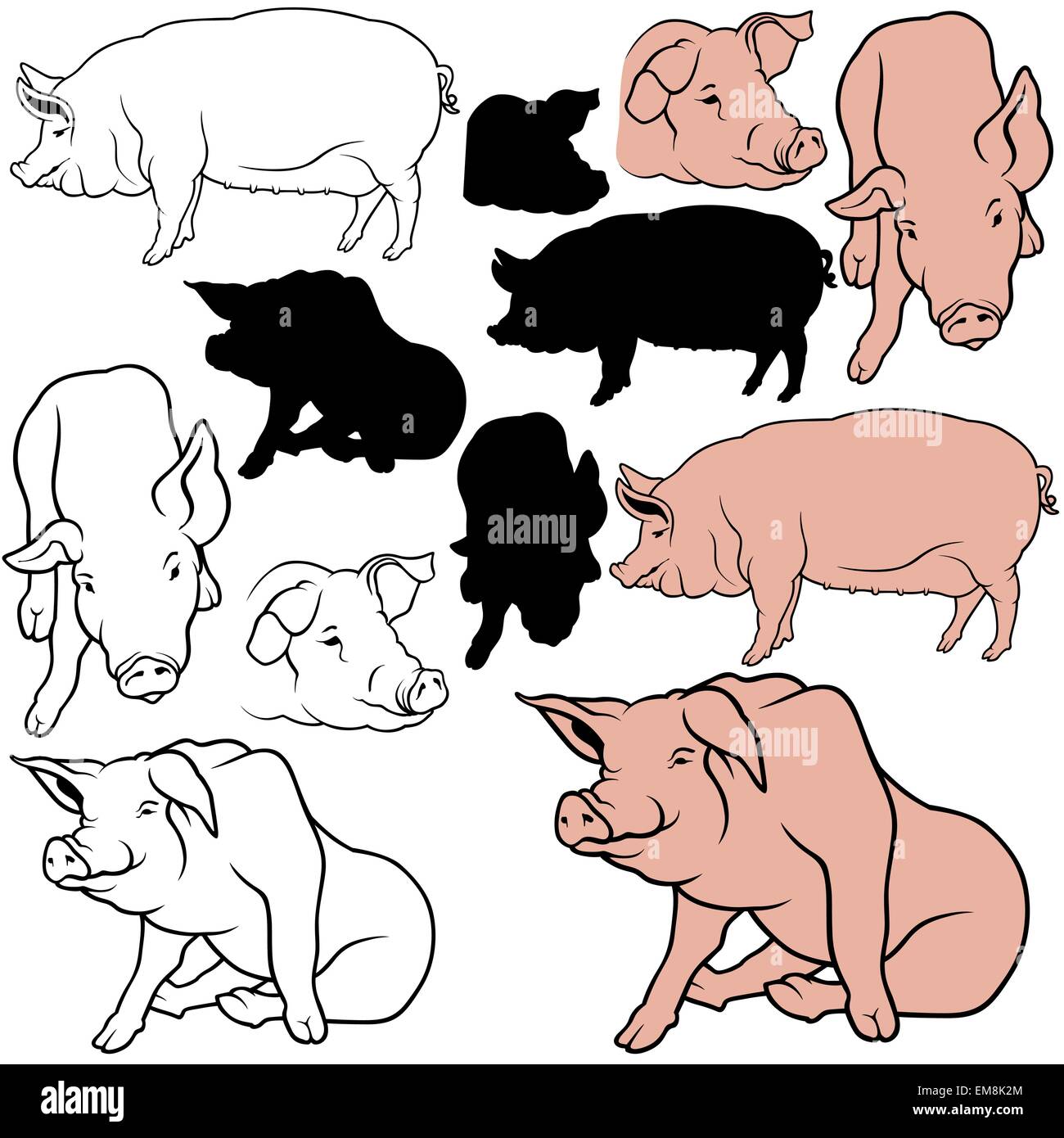 Pig cut out Stock Vector Images - Alamy