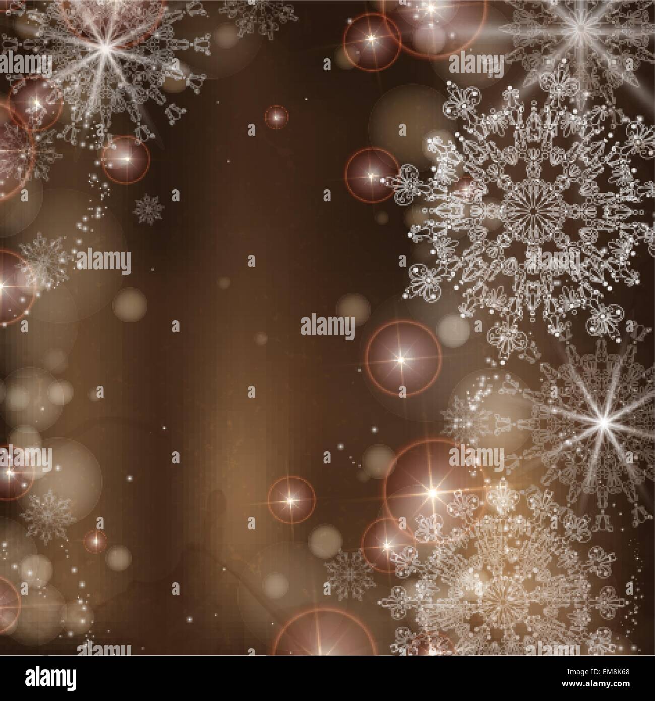 Brown Background With Snowflakes Stock Vector Image & Art - Alamy