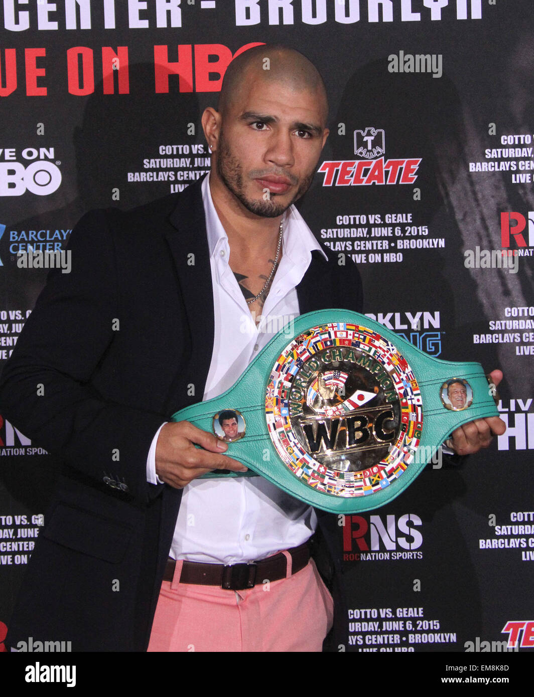 New York, New York, USA. 16th Apr, 2015. WBC Middleweight World ...