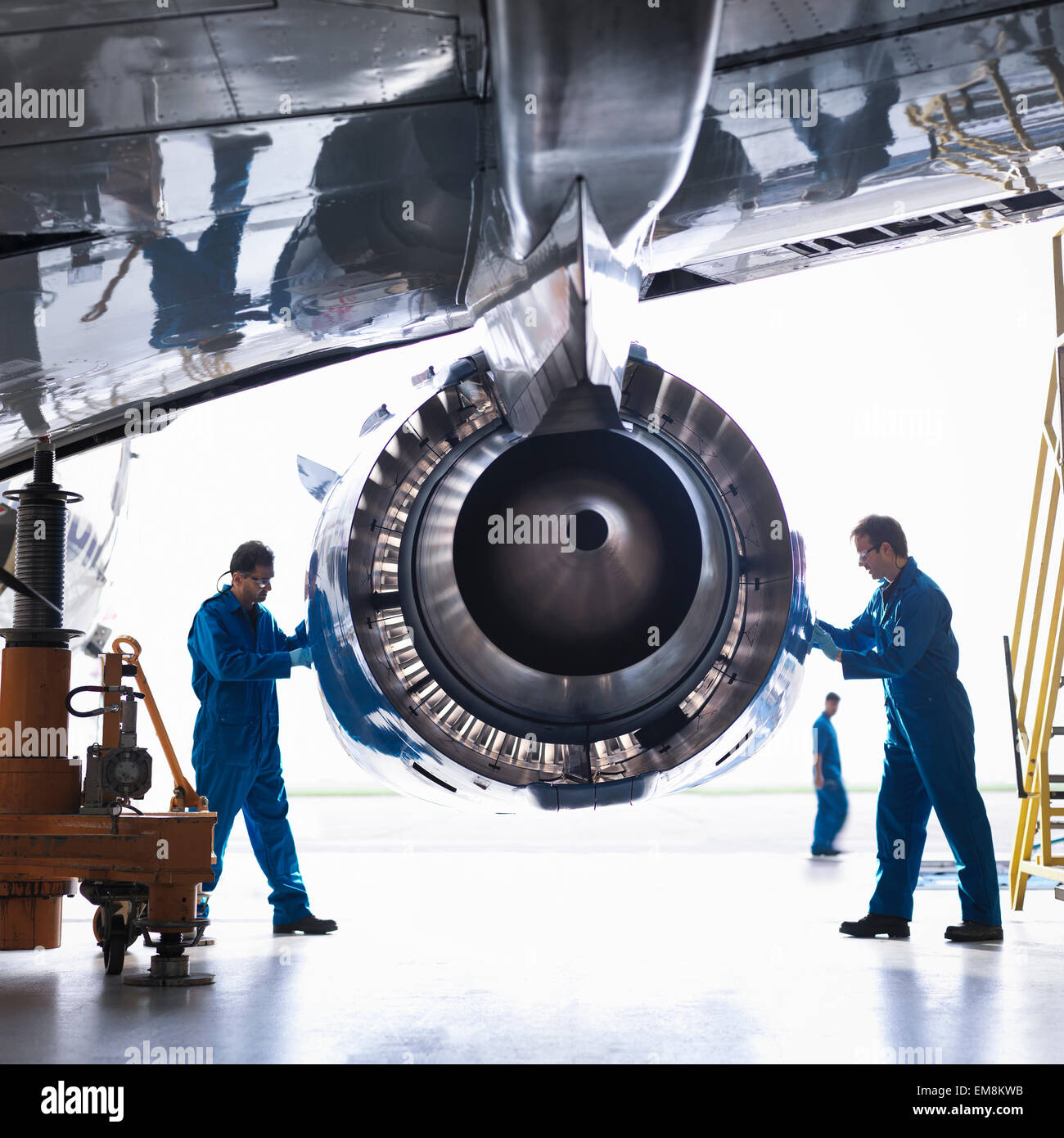 Aircraft Engineer Working On Engine High Resolution Stock Photography ...