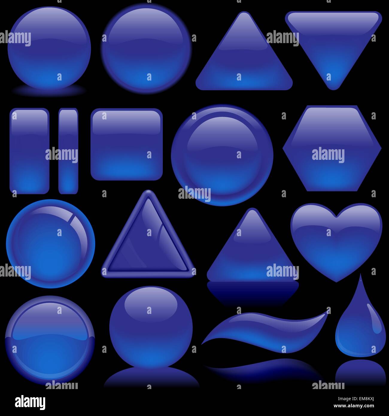 Shiny blue glass Stock Vector Images - Alamy